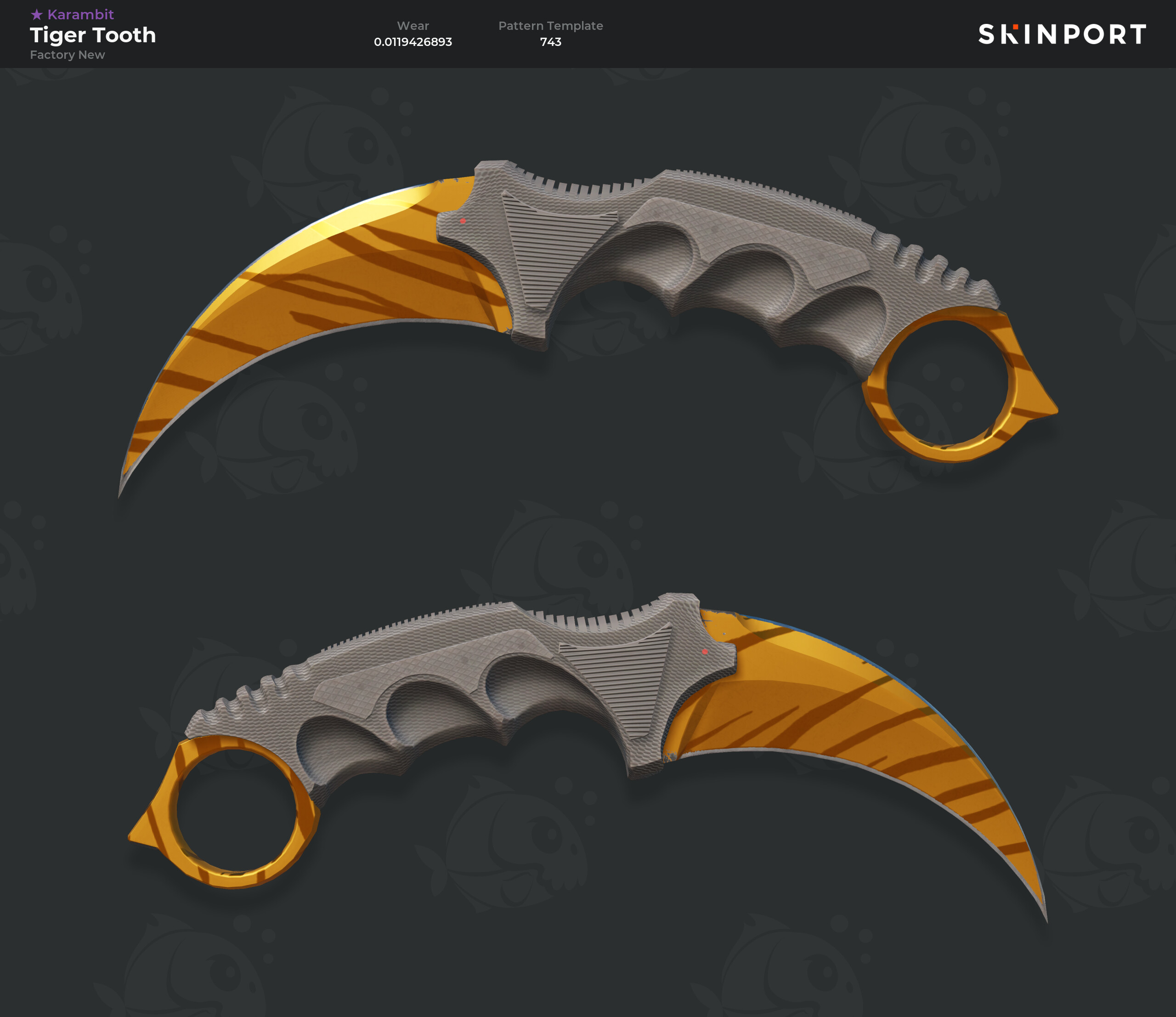 Karambit | Tiger Tooth (Factory New) - Counter-Strike 2 - Skinport