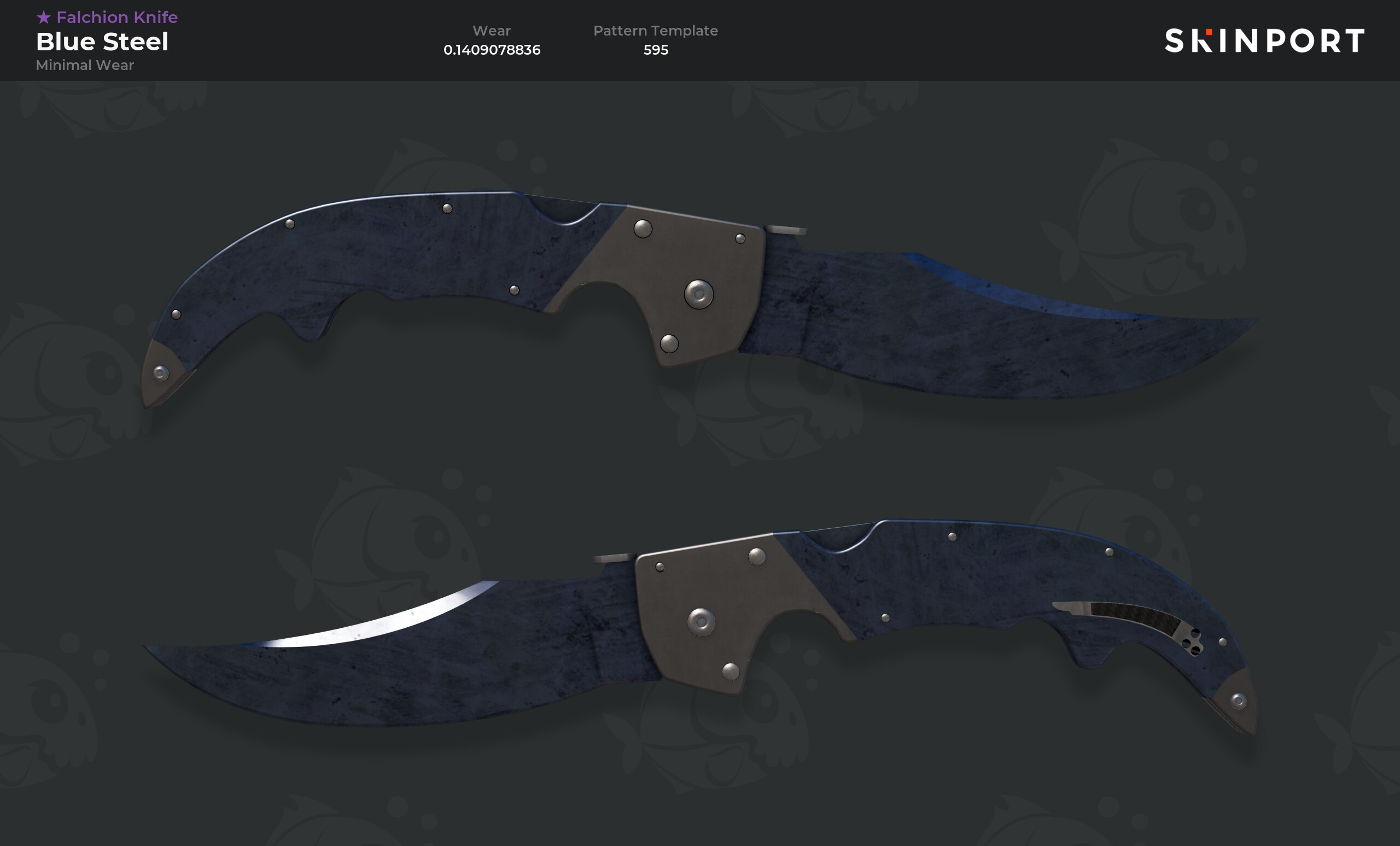 Falchion Knife | Blue Steel (Minimal Wear) - Counter-Strike 2 - Skinport