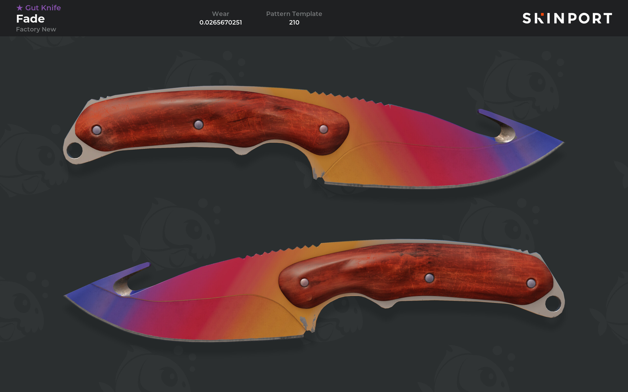 Gut Knife | Fade (Factory New) - Counter-Strike 2 - Skinport