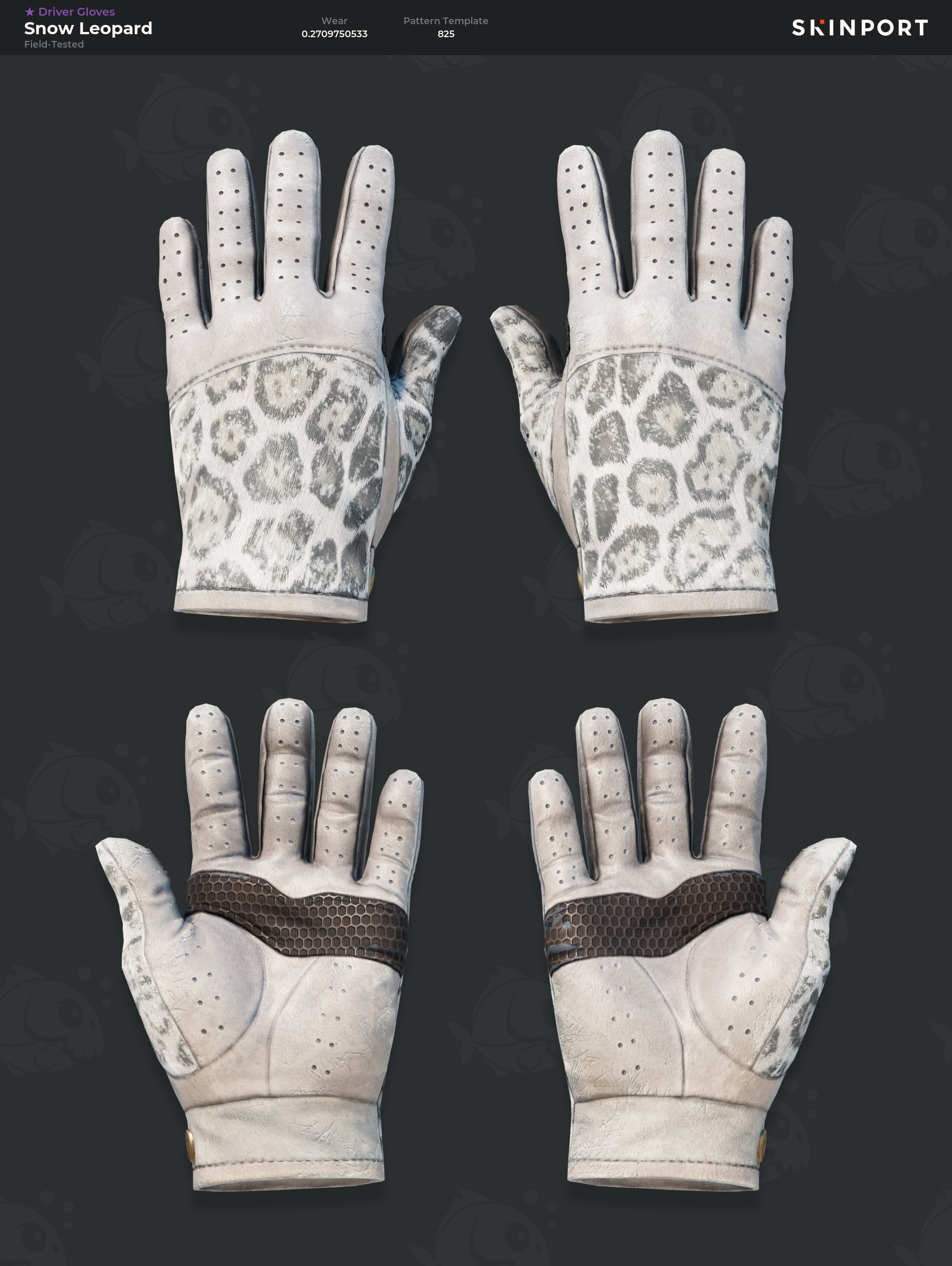 Driver Gloves | Snow Leopard (Field-Tested) - Counter-Strike 2 - Skinport