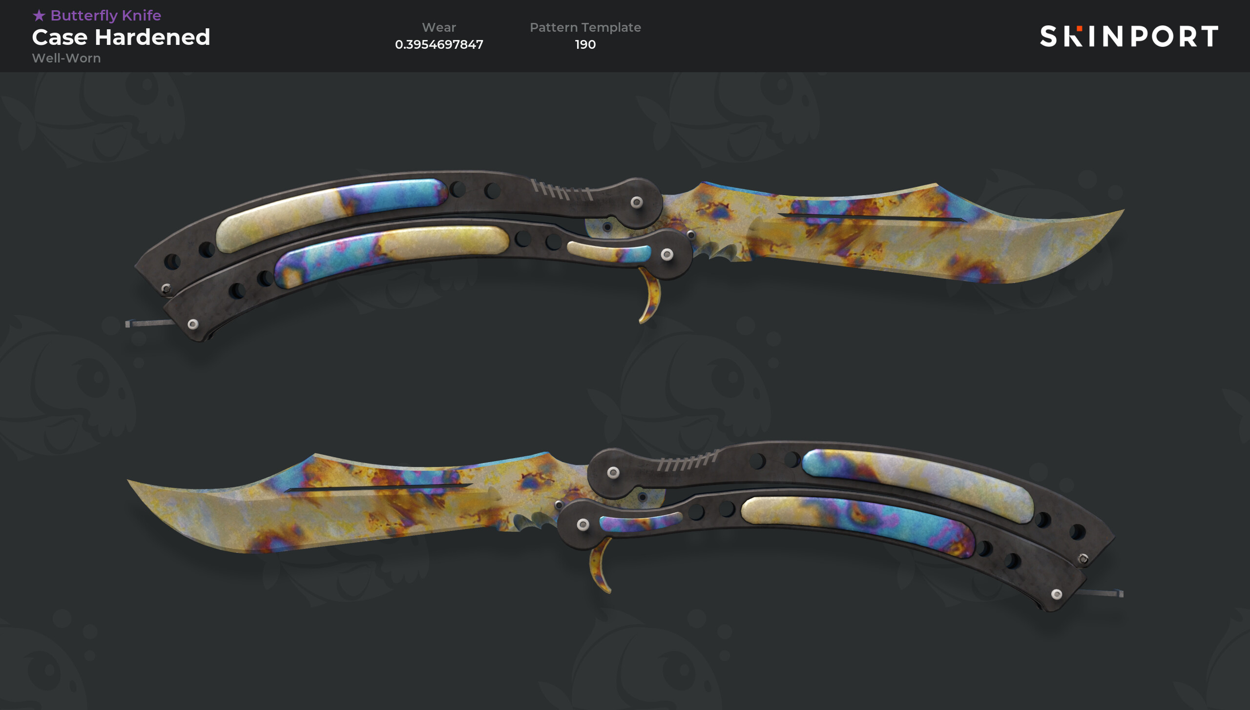 Butterfly Knife | Case Hardened (Well-Worn) - Counter-Strike 2 - Skinport