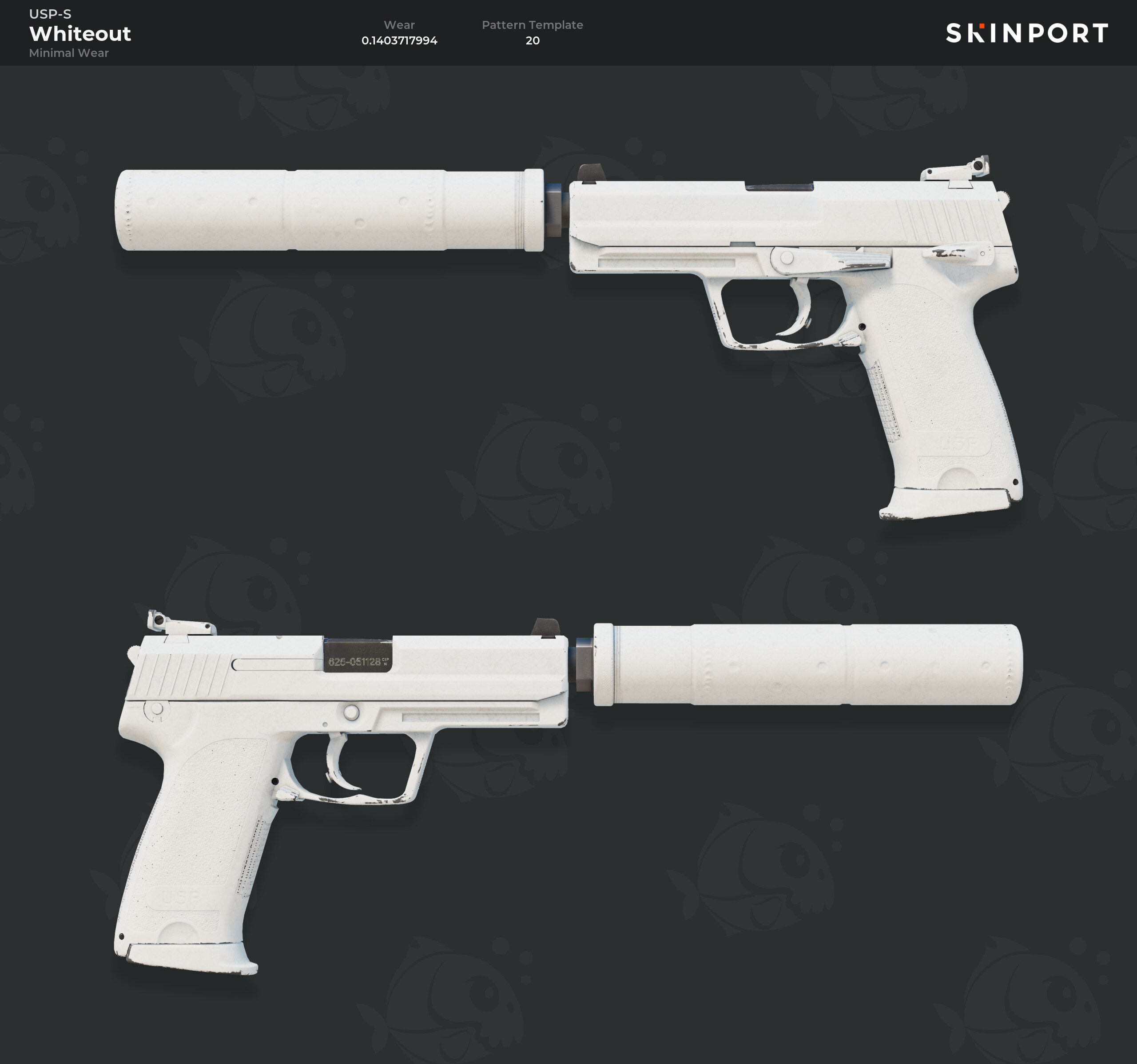 USP-S | Whiteout (Minimal Wear) - Counter-Strike 2 - Skinport