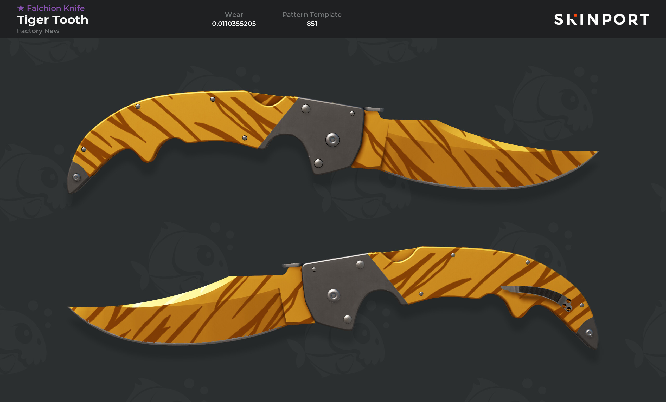 Falchion Knife | Tiger Tooth (Factory New) - Counter-Strike 2 - Skinport