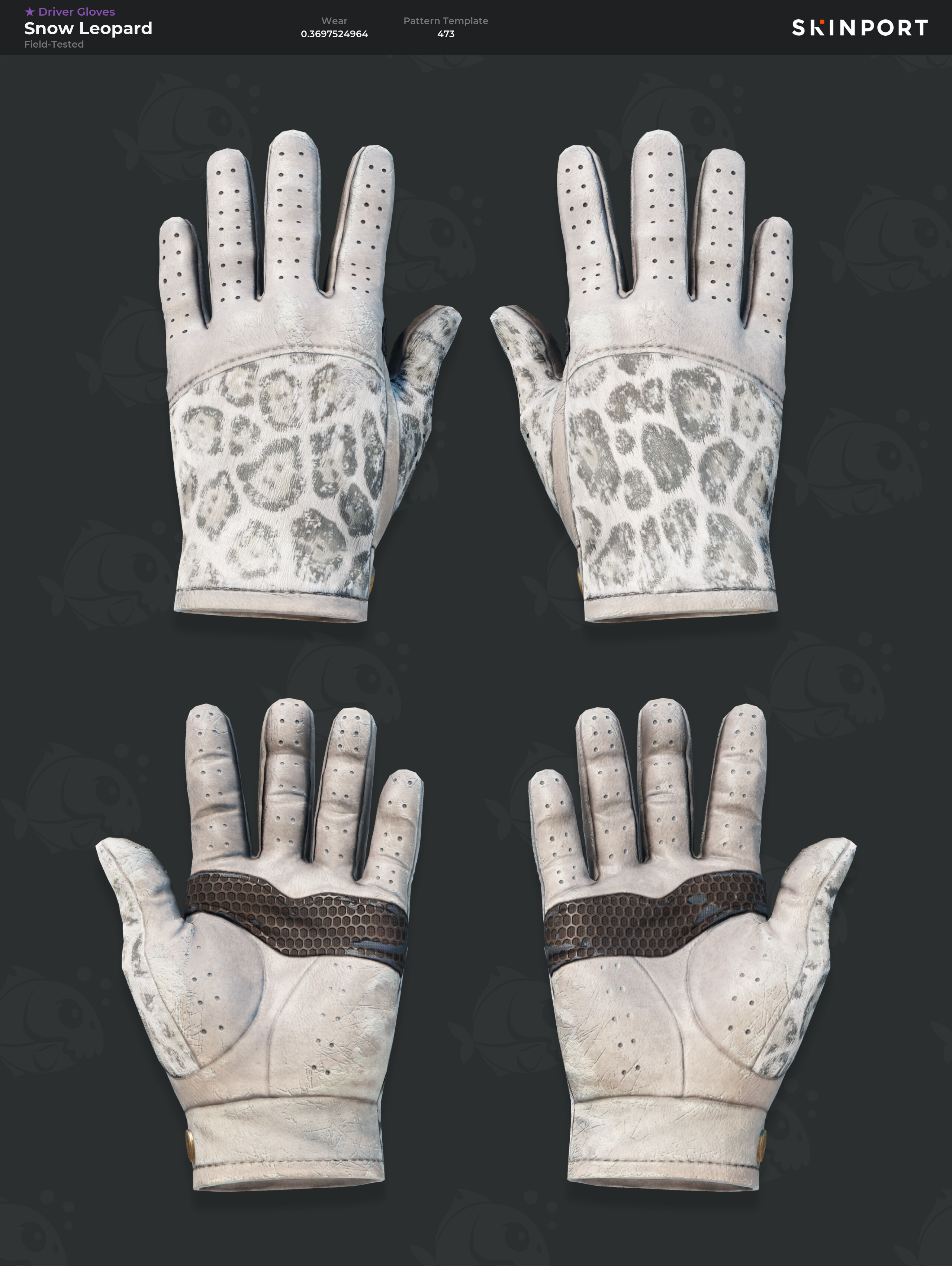 Driver Gloves | Snow Leopard (Field-Tested) - Counter-Strike 2 - Skinport