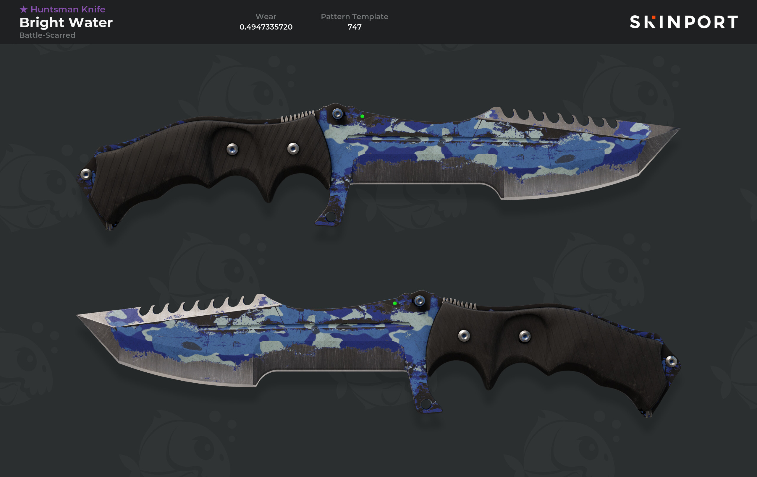 Huntsman Knife | Bright Water (Battle-Scarred) - Counter-Strike 2 ...