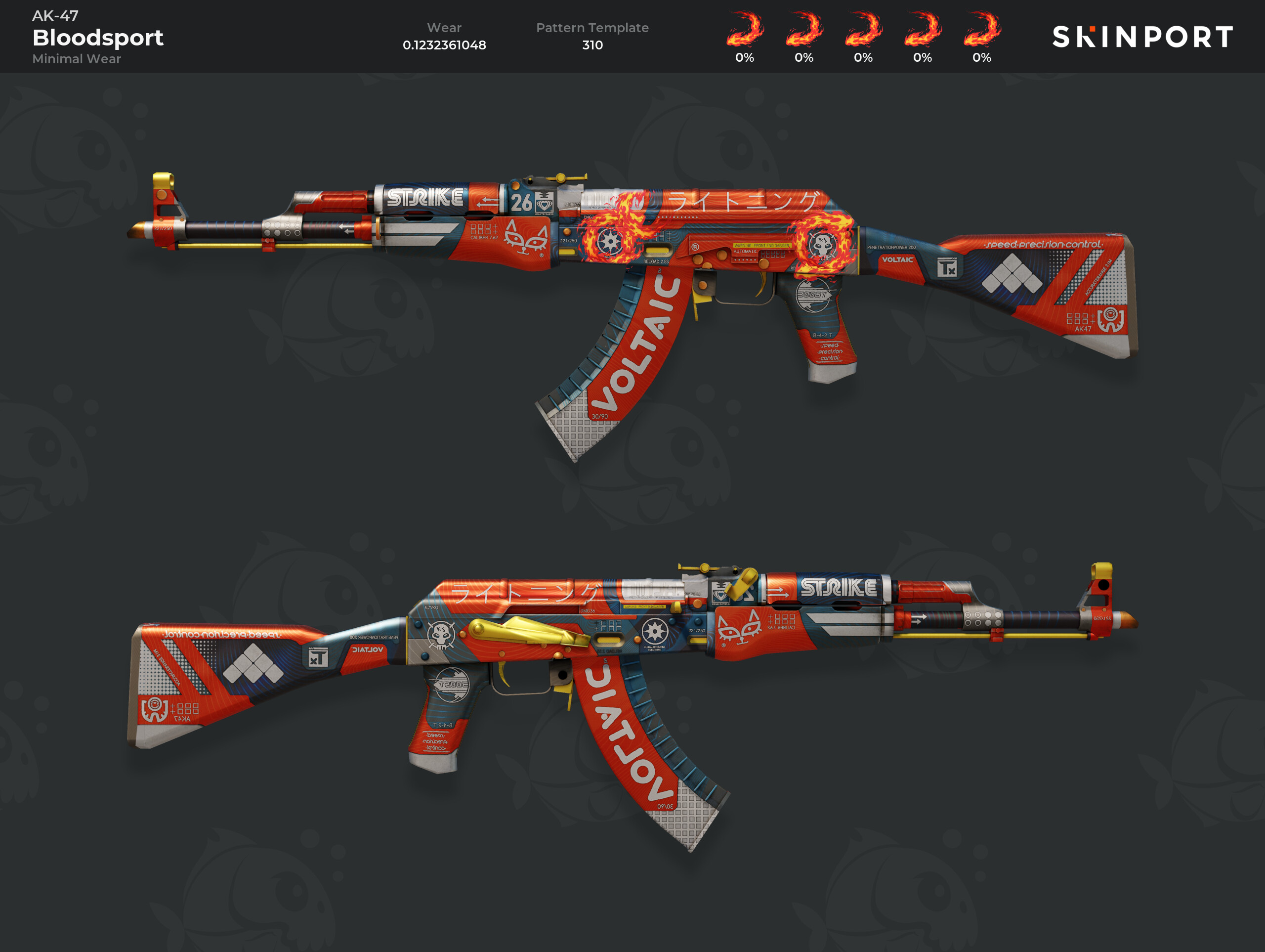 AK-47 | Bloodsport (Minimal Wear) - Counter-Strike 2 - Skinport