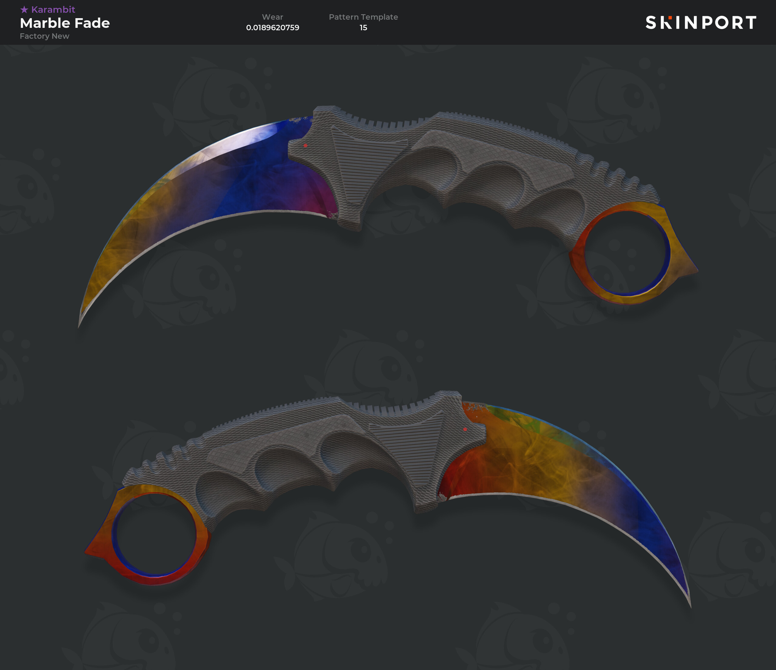 Karambit | Marble Fade (Factory New) - Counter-Strike 2 - Skinport