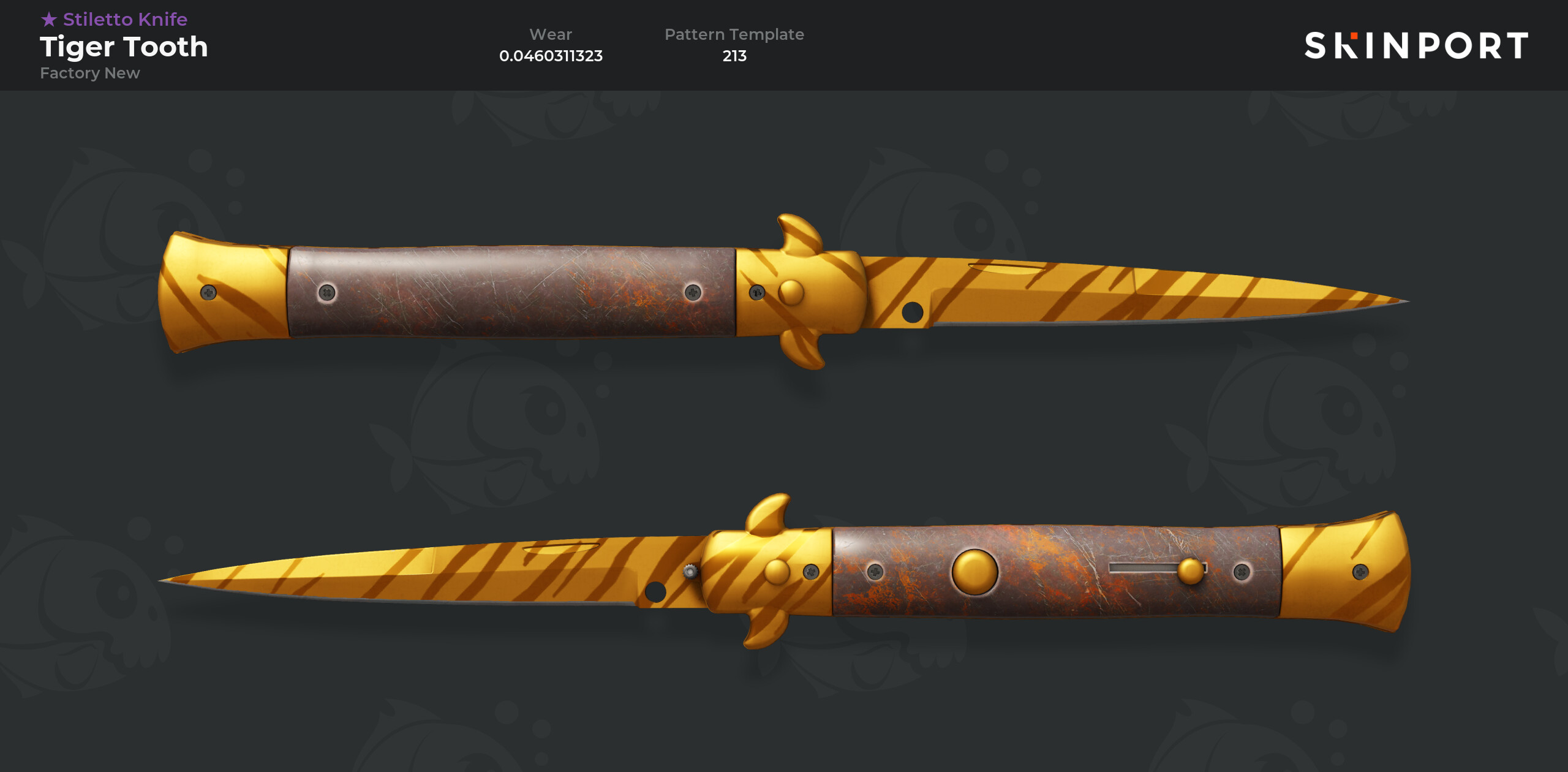 Stiletto Knife | Tiger Tooth (Factory New) - Counter-Strike 2 - Skinport