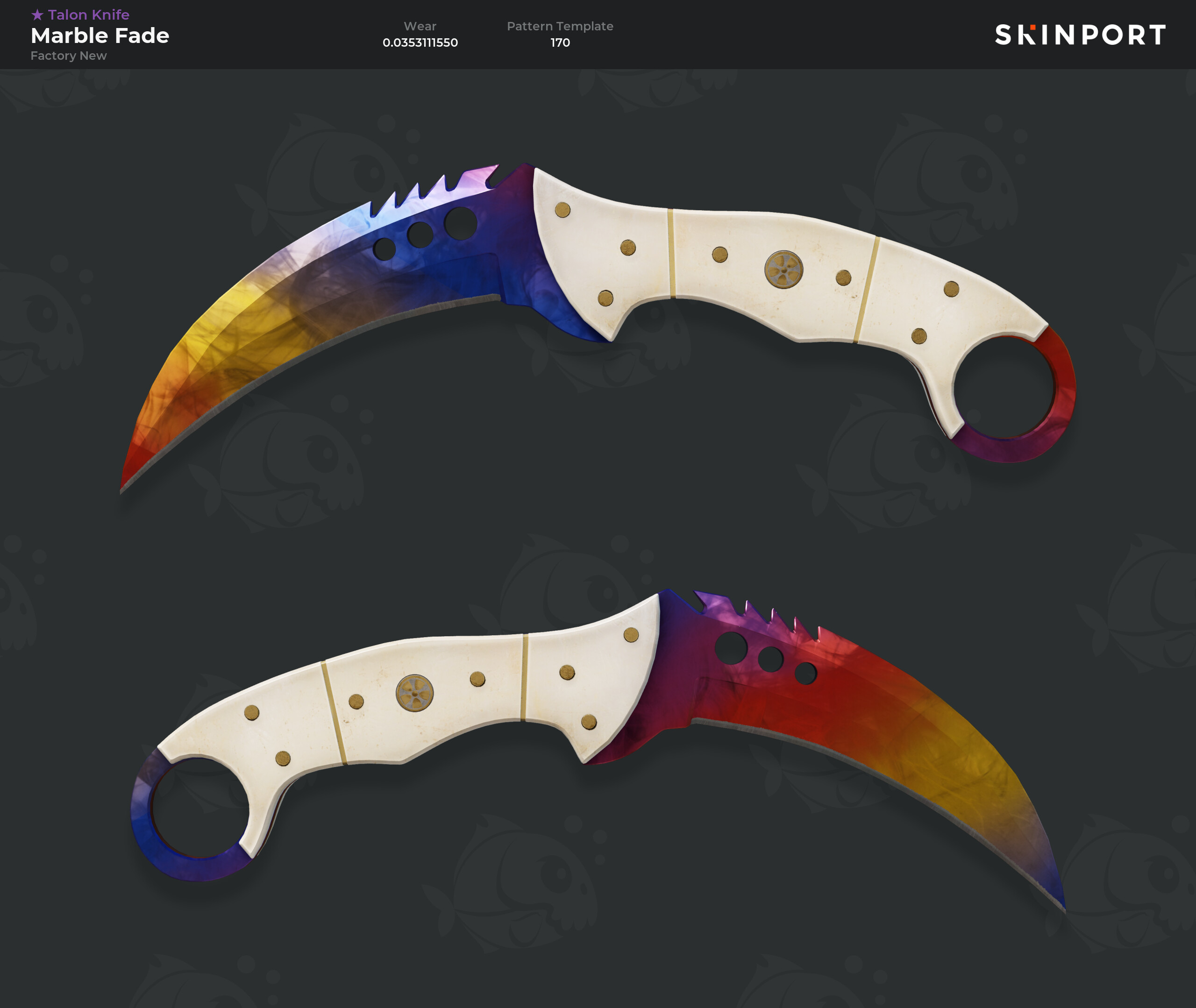 Talon Knife | Marble Fade (Factory New) - Counter-Strike 2 - Skinport