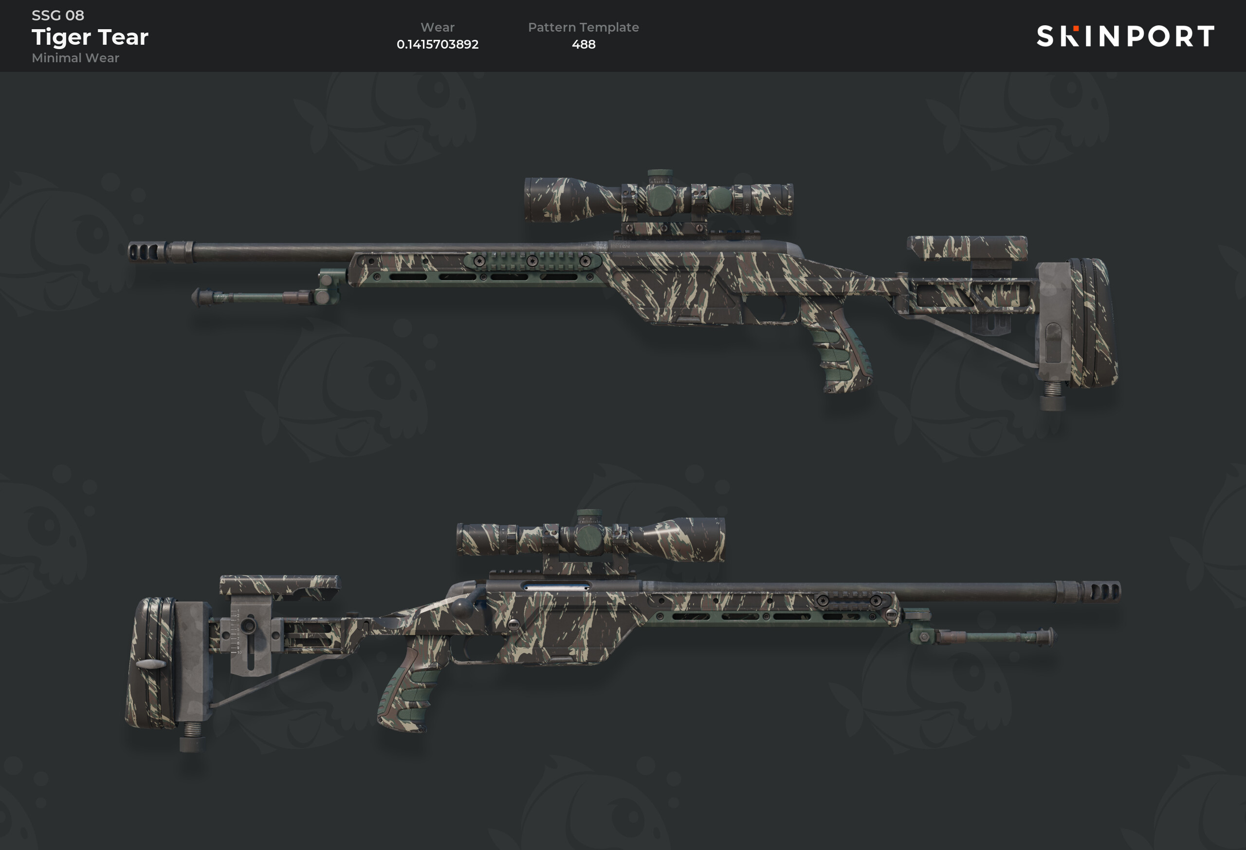 SSG 08 | Tiger Tear (Minimal Wear) - Counter-Strike 2 - Skinport
