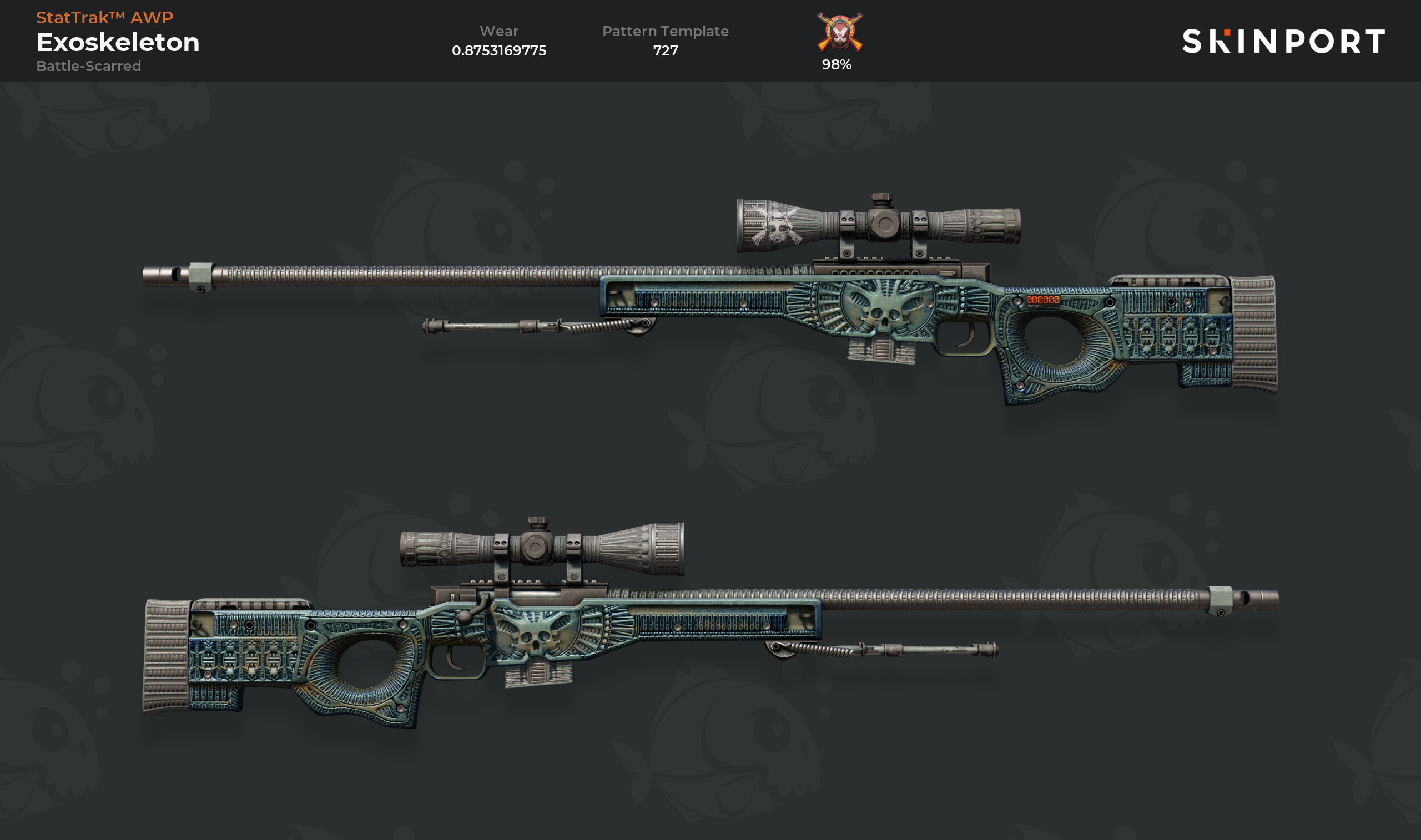 Купить StatTrak™ AWP | Exoskeleton (Battle-Scarred) - цена 736.47 ₽ RUB ...
