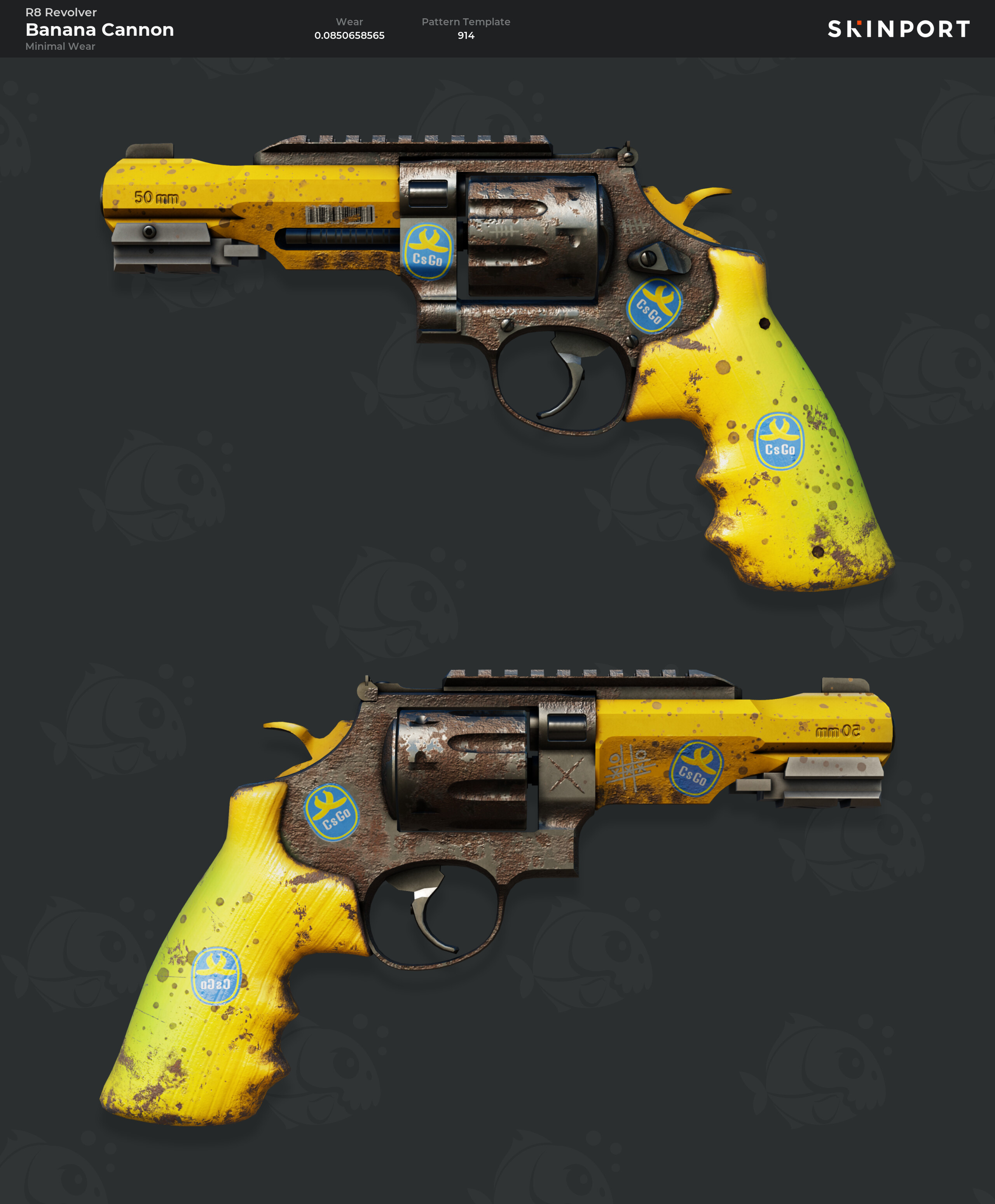 Купить R8 Revolver | Banana Cannon (Minimal Wear) - цена 0.74 $ USD ...