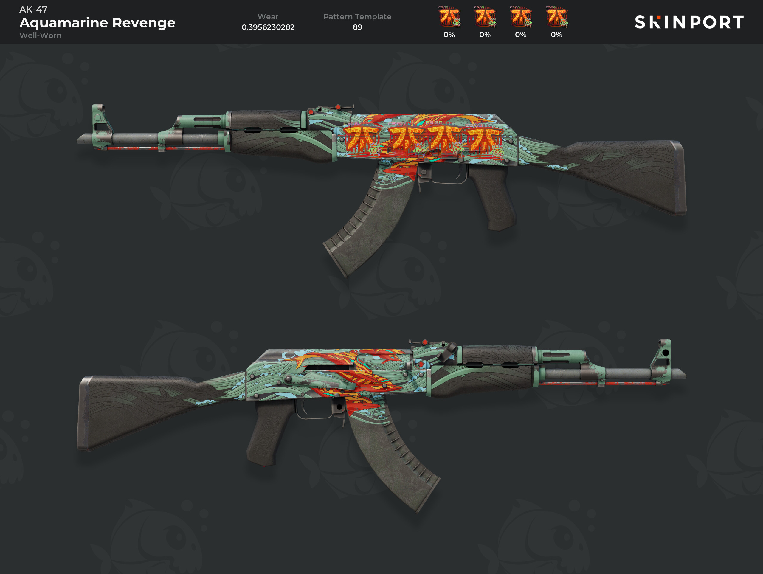 Купить AK-47 | Aquamarine Revenge (Well-Worn) - цена 29.5 $ USD ...