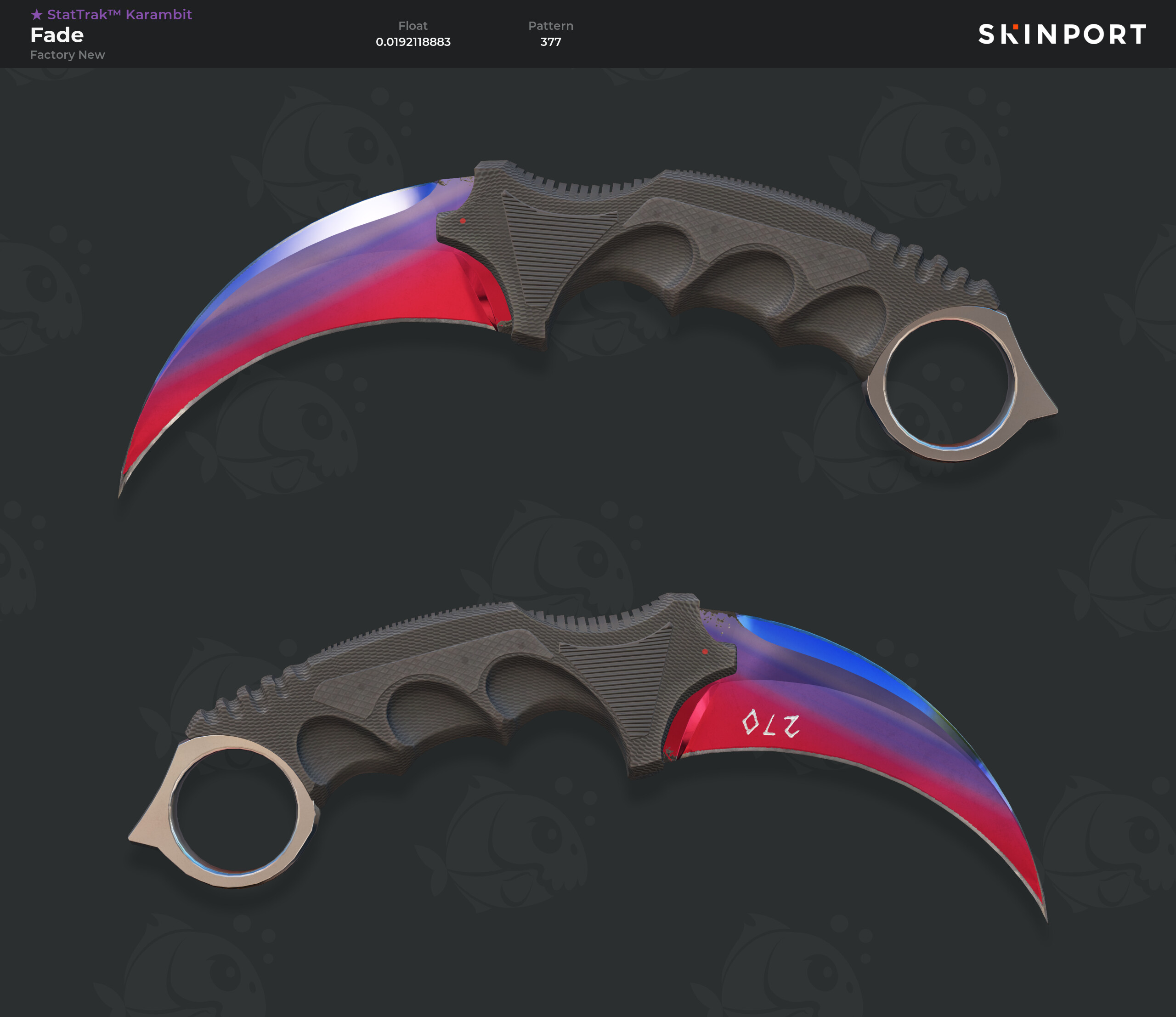 [H] T1/2 Blue Gem Set (T1 Skeleton Knife CH, T2 ST AK CH, T1 ST Five ...