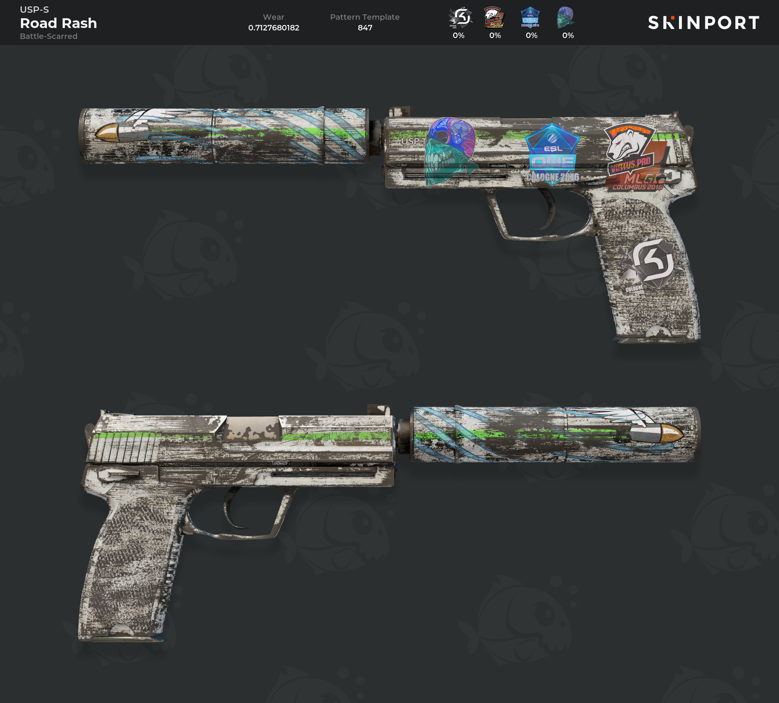 Купить USP-S | Road Rash (Battle-Scarred) - цена 24.75 $ USD | Купить ...