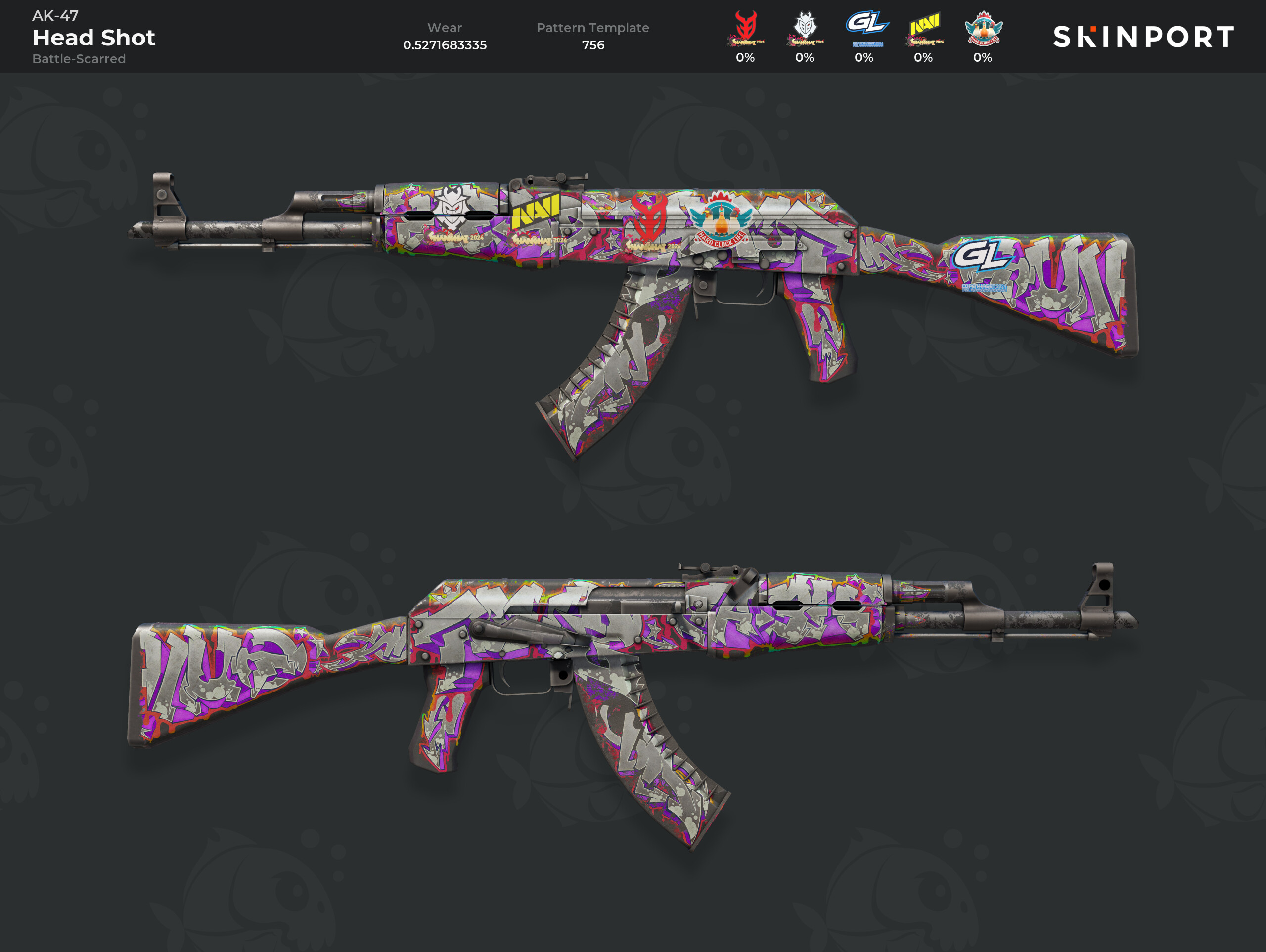 Купить AK-47 | Head Shot (Battle-Scarred) - цена 362.52 ₽ RUB | Купить ...