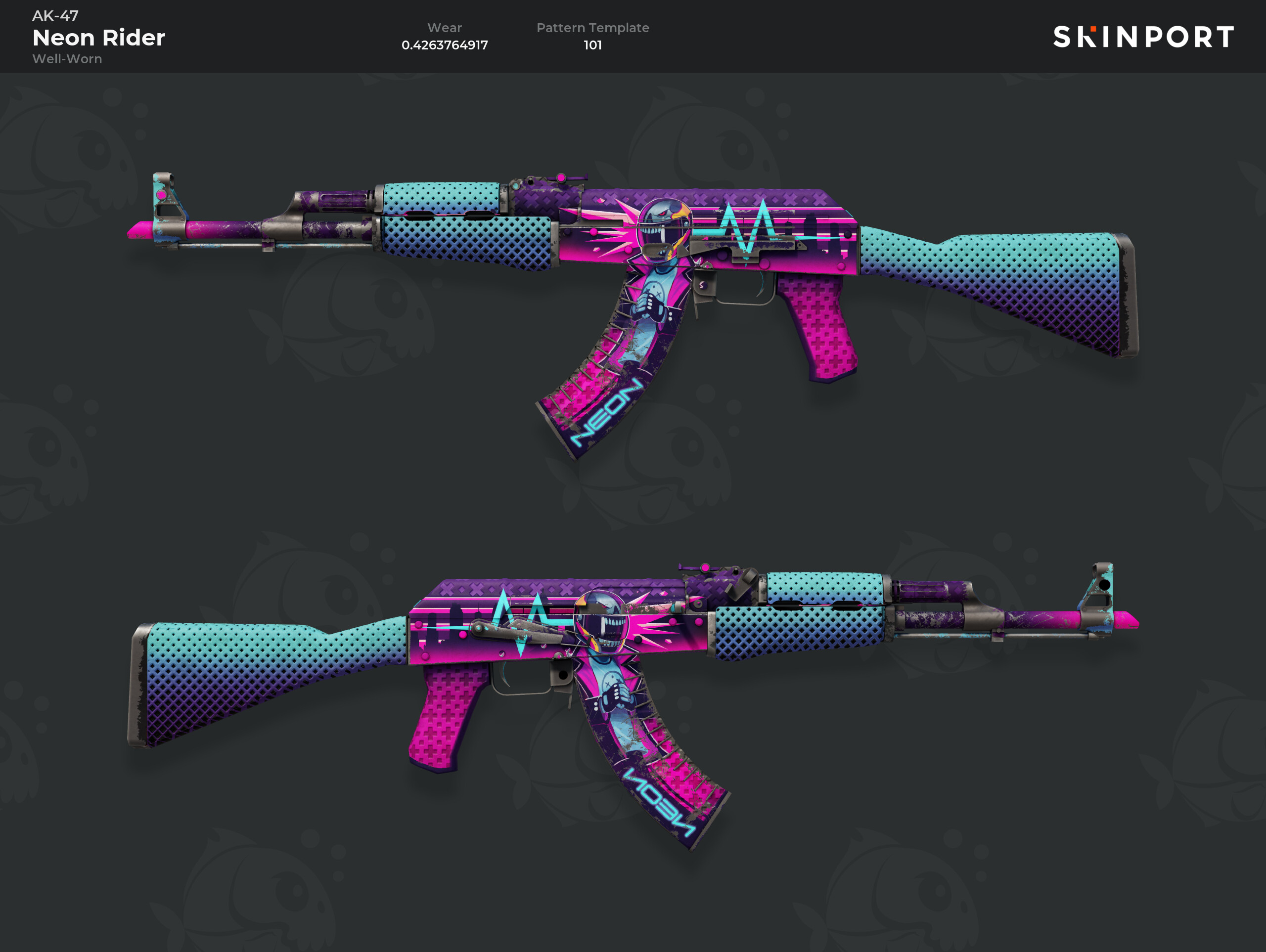 Купить AK-47 | Neon Rider (Well-Worn) - цена 4717.5 ₽ RUB | Купить ...