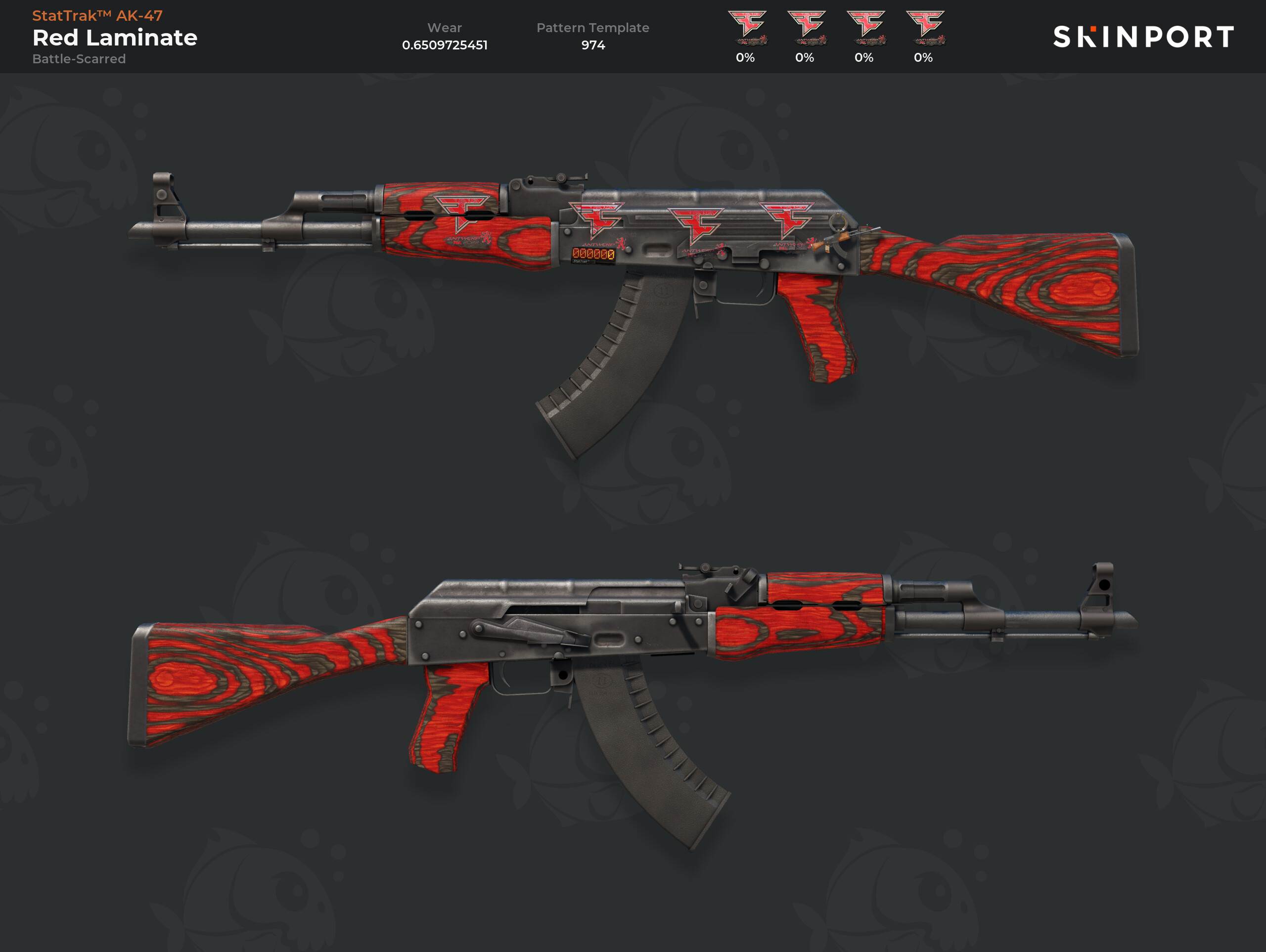 Купить StatTrak™ AK-47 | Red Laminate (Battle-Scarred) - цена 142.21 ...