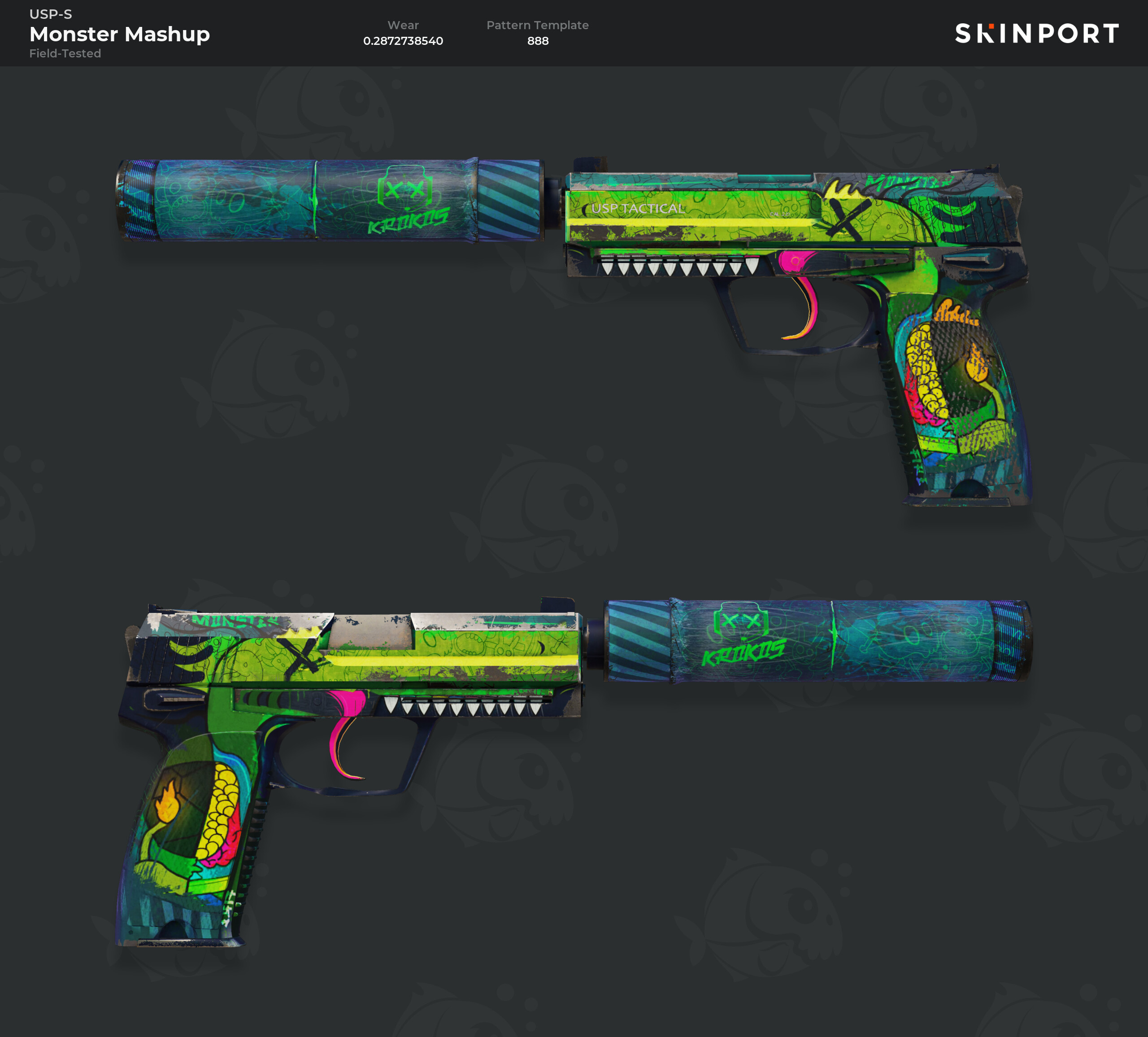 Купить USP-S | Monster Mashup (Field-Tested) - цена 2291.42 ₽ RUB ...