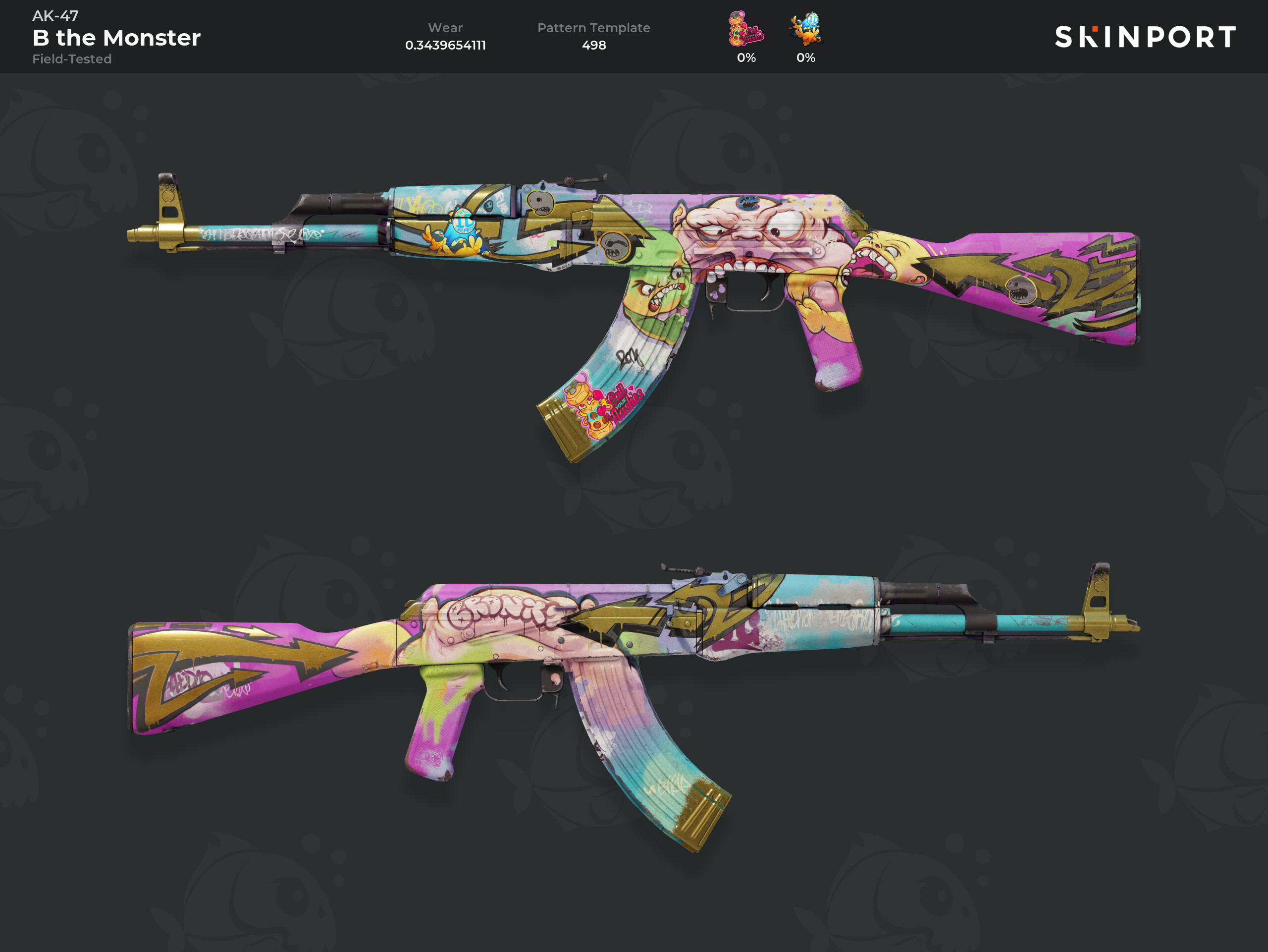 Купить AK-47 | B the Monster (Field-Tested) - цена 282.51 $ USD ...