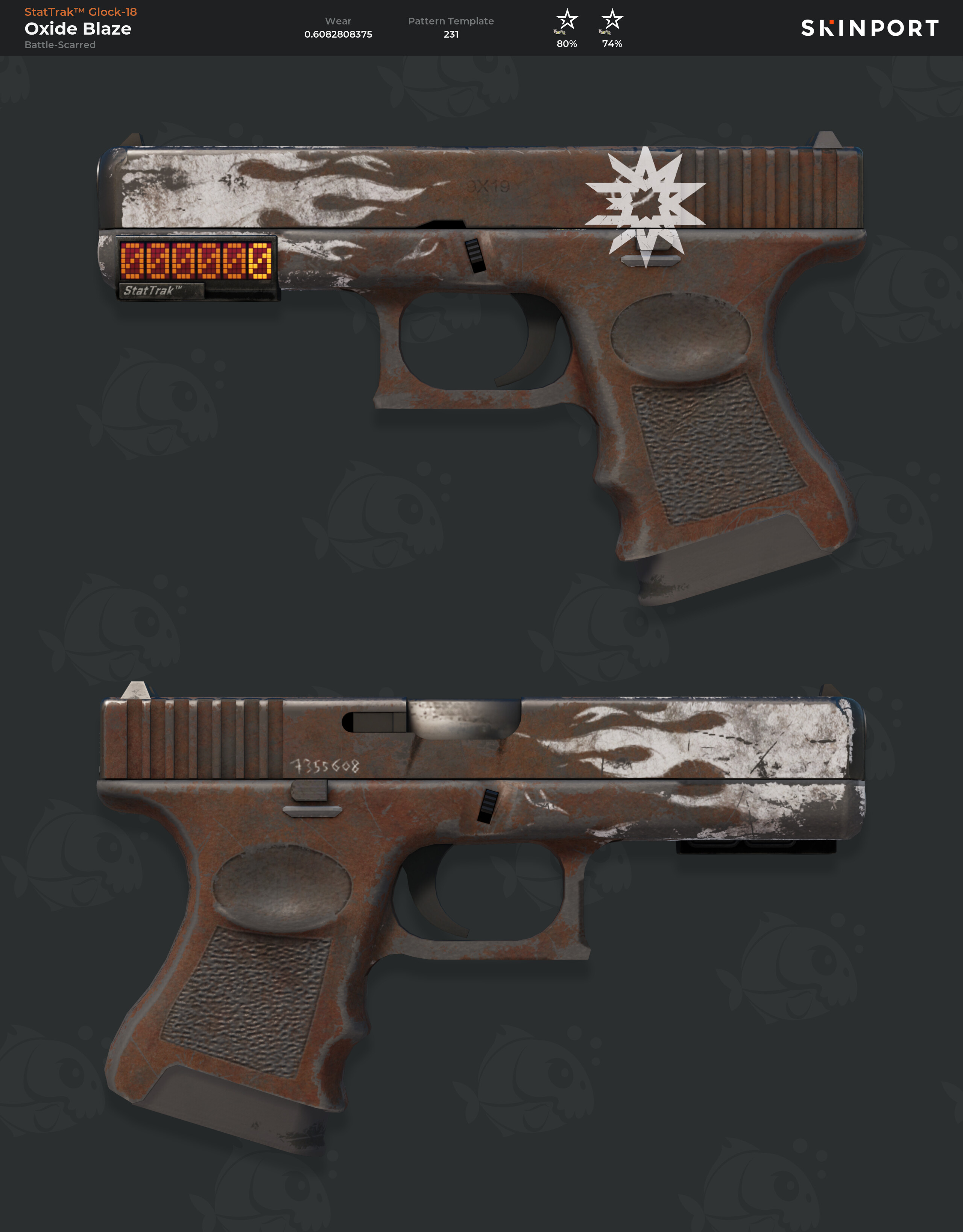 Купить StatTrak™ Glock-18 | Oxide Blaze (Battle-Scarred) - цена 0.22 ...