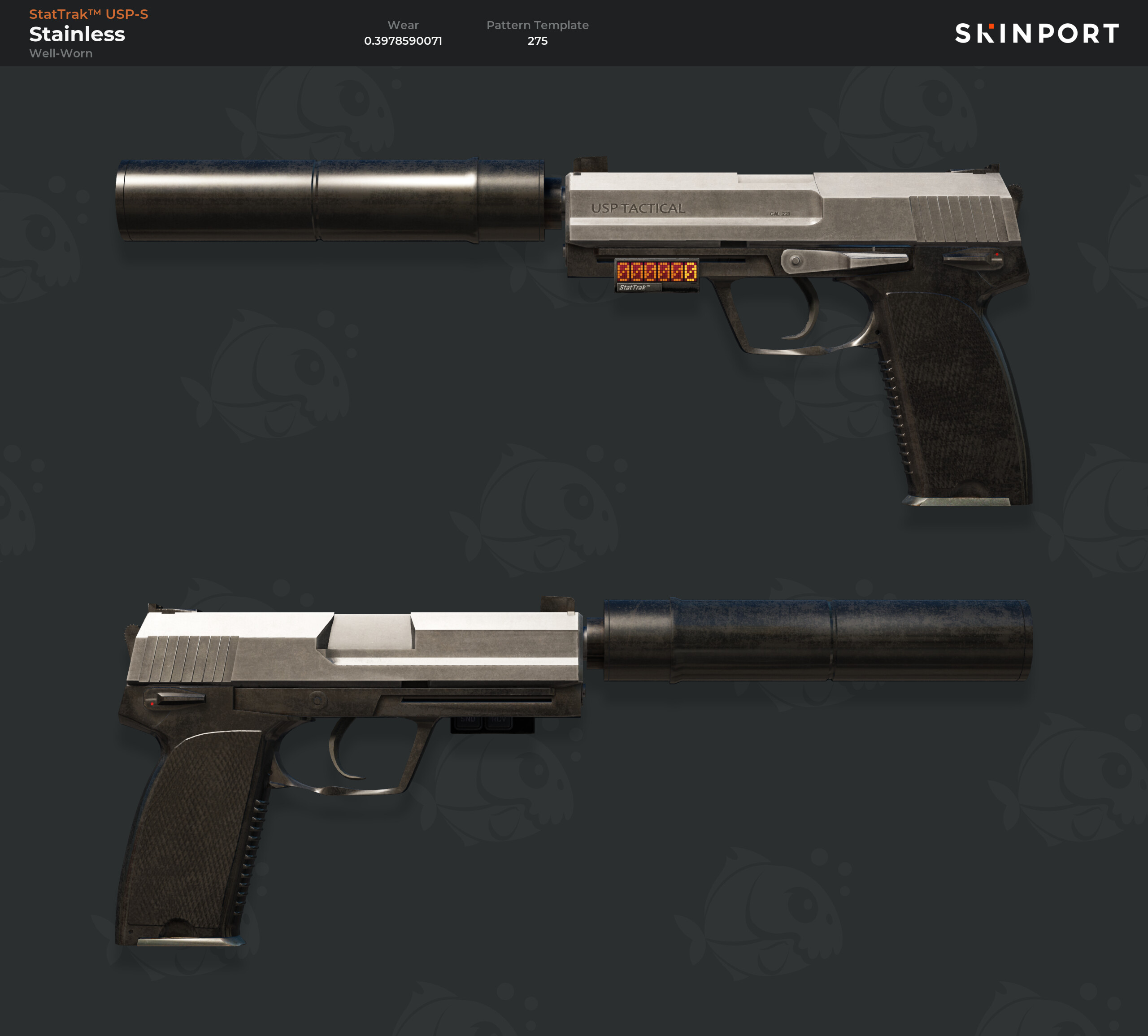 Купить StatTrak™ USP-S | Stainless (Well-Worn) - цена 22.76 $ USD ...