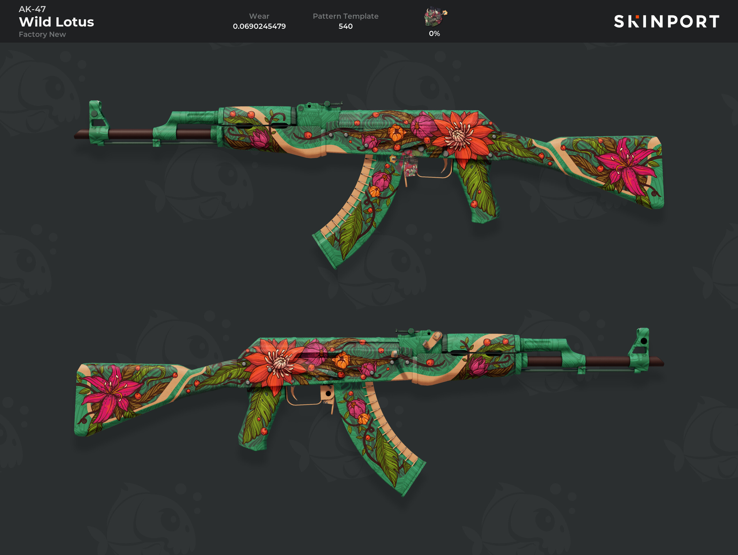 Купить AK-47 | Wild Lotus (Factory New) - цена 20705.2 $ USD | Купить ...