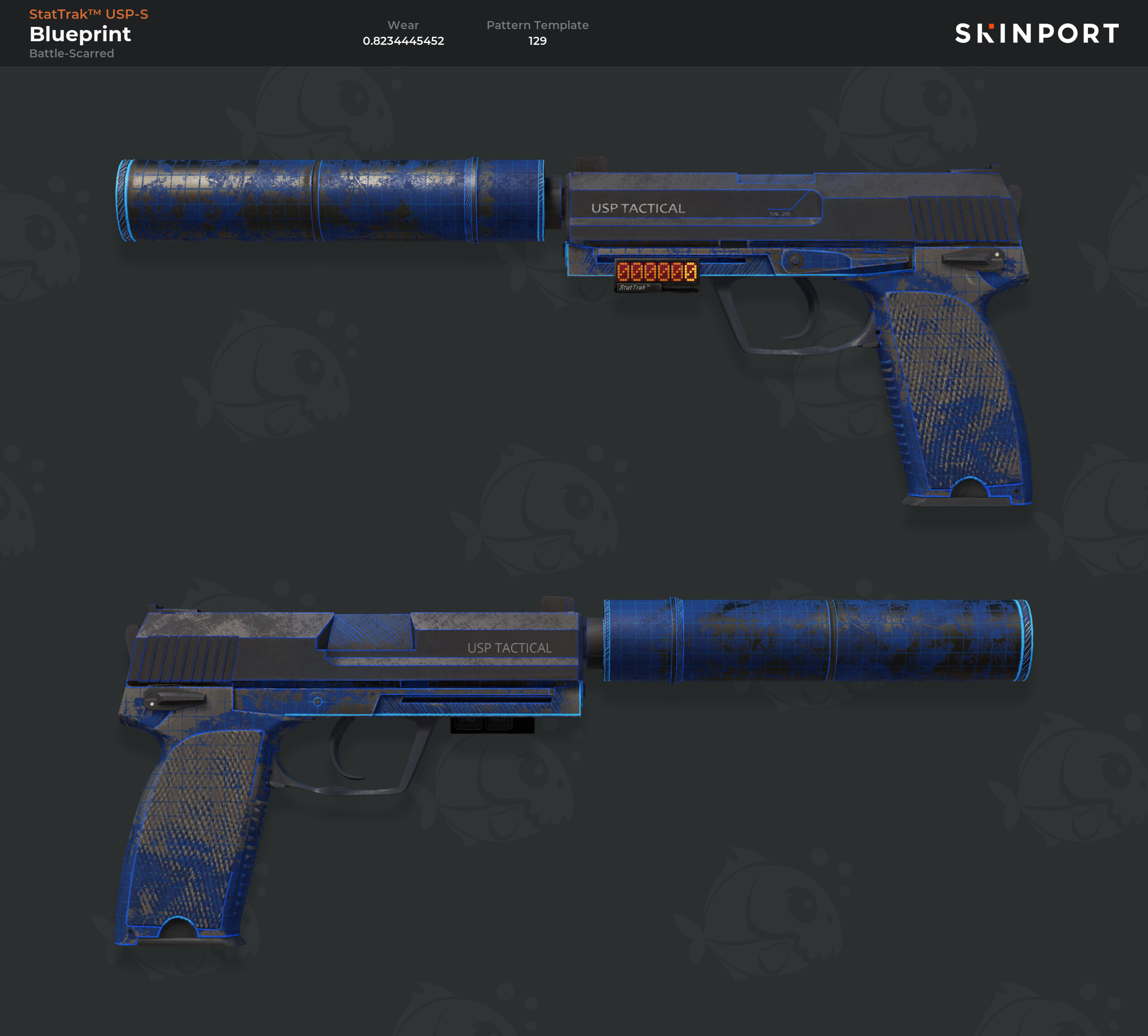 Купить StatTrak™ USP-S | Blueprint (Battle-Scarred) - цена 1091.52 ...