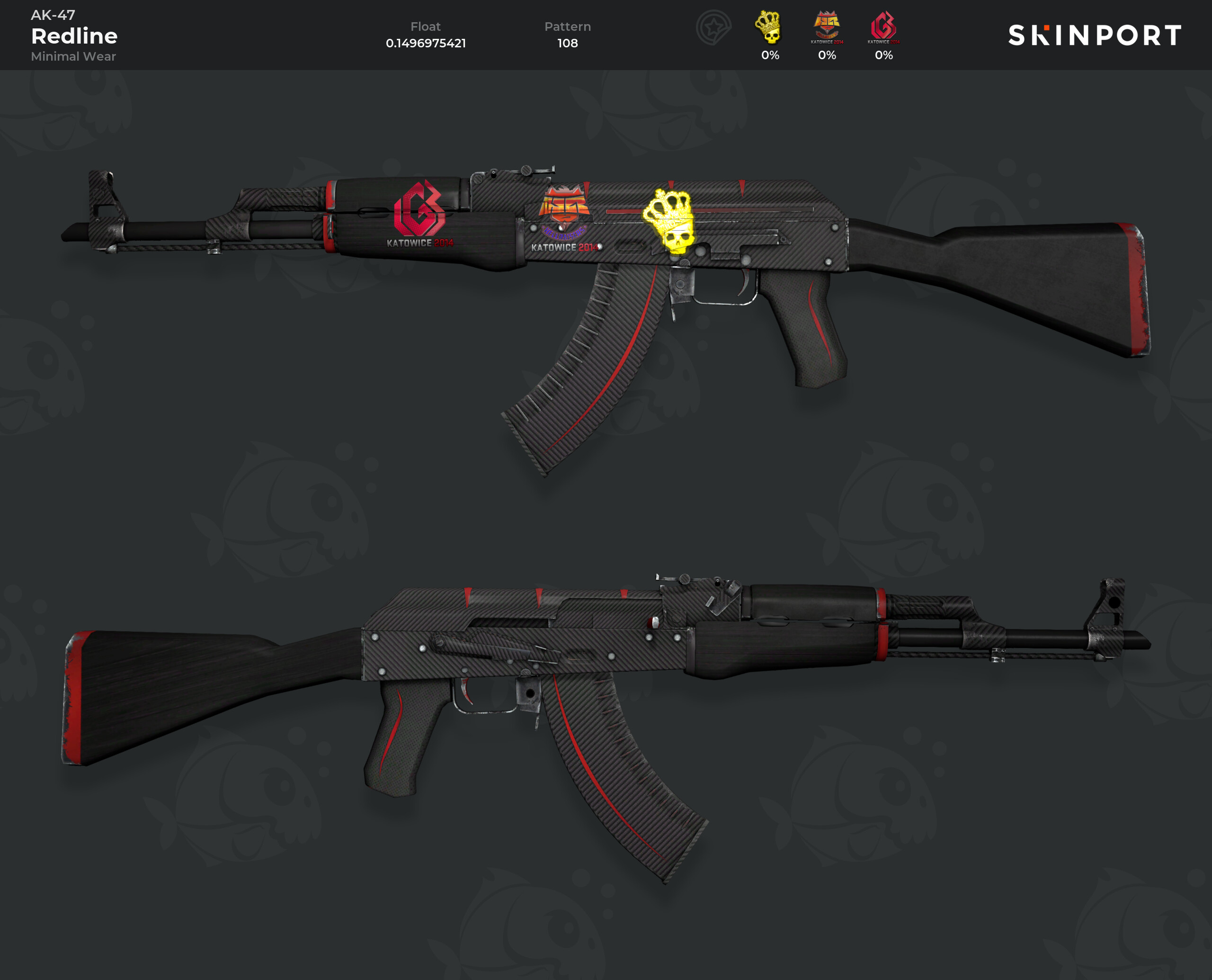 [PC] AK Redline with Foil Katowice 2014 stickers and Karambit Marble ...
