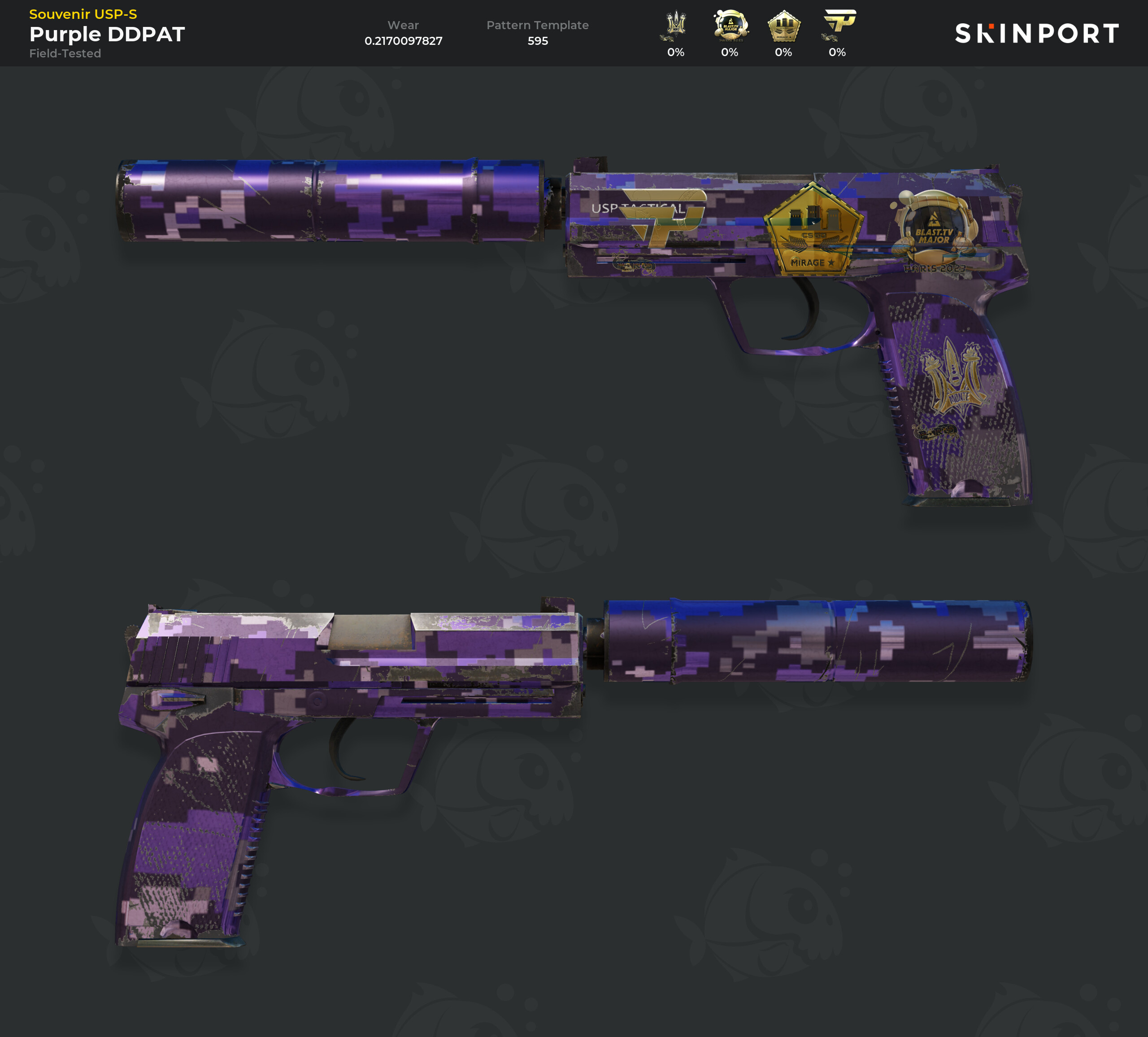 Купить Souvenir USP-S | Purple DDPAT (Field-Tested) - цена 162.89 ₽ RUB ...