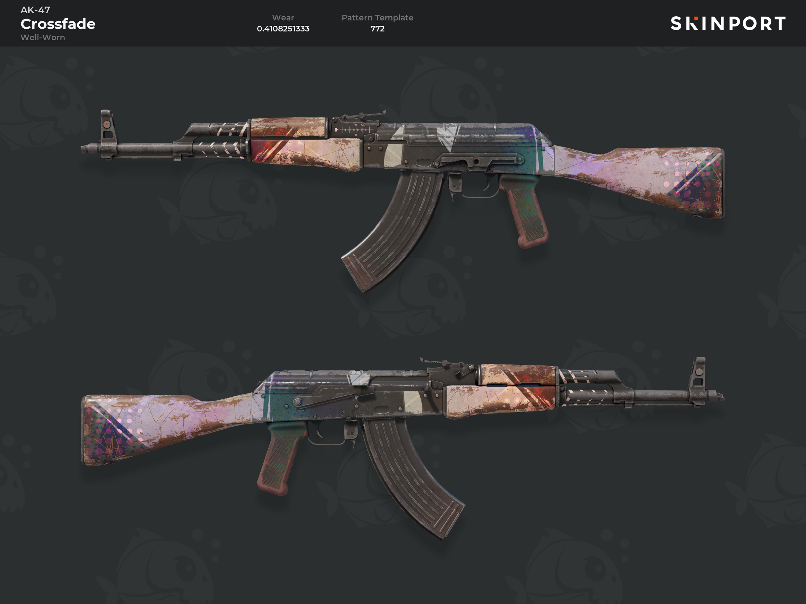 Купить AK-47 | Crossfade (Well-Worn) - цена 133.19 ₽ RUB | Купить скины ...