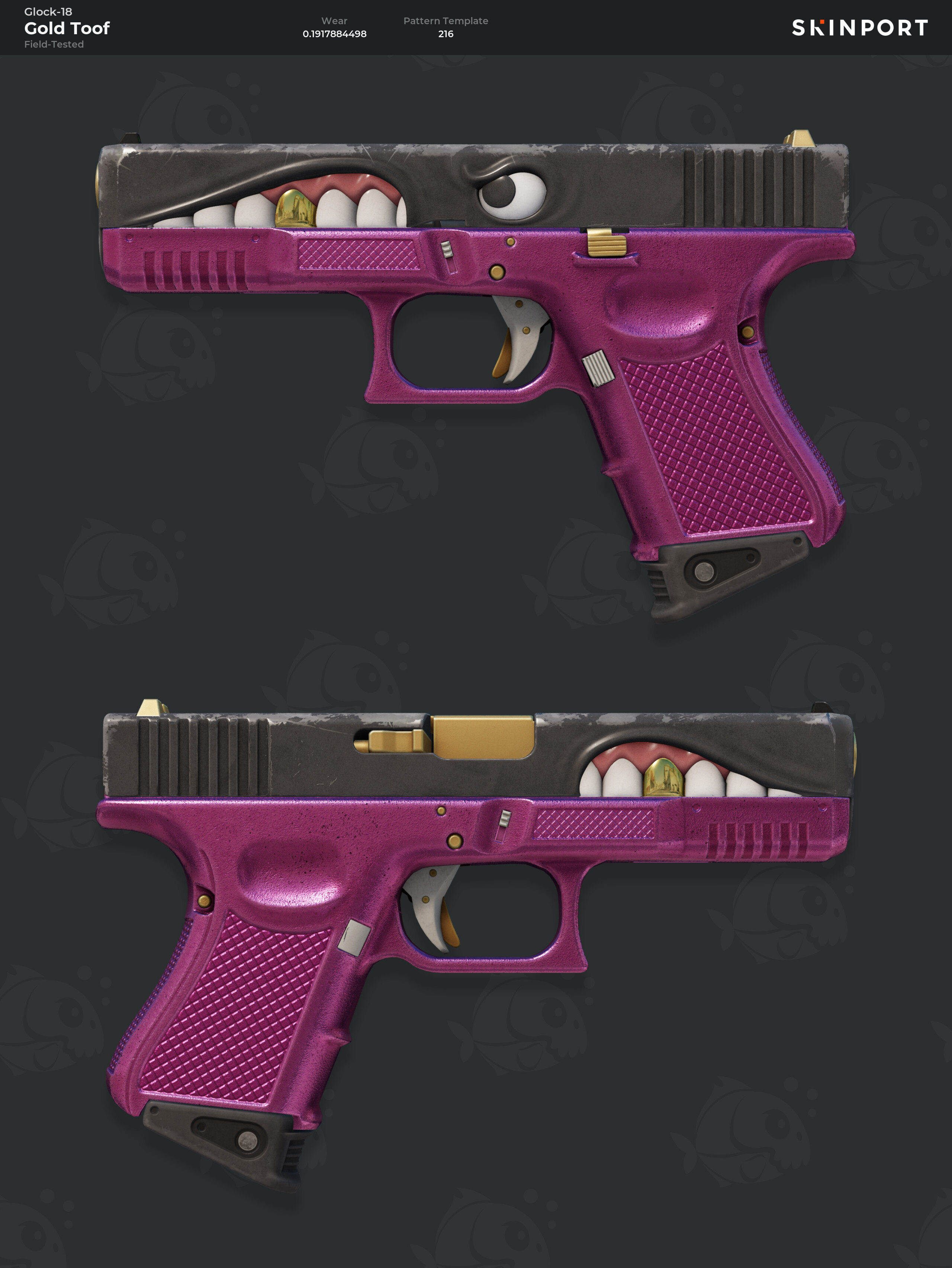 Купить Glock-18 | Gold Toof (Field-Tested) - цена 8.9 $ USD | Купить ...