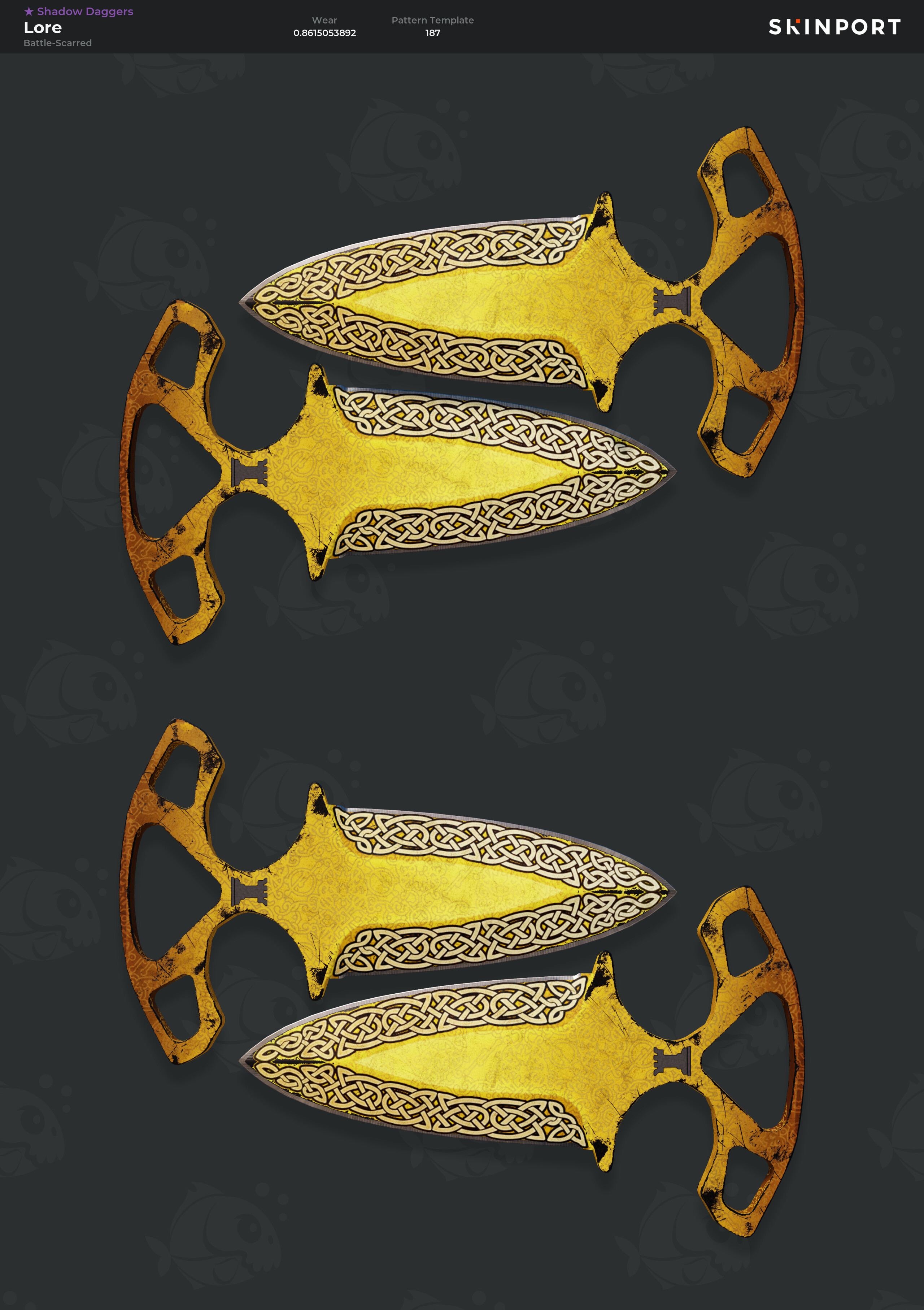 Купить ★ Shadow Daggers | Lore (Battle-Scarred) - цена 11185.17 ₽ RUB ...