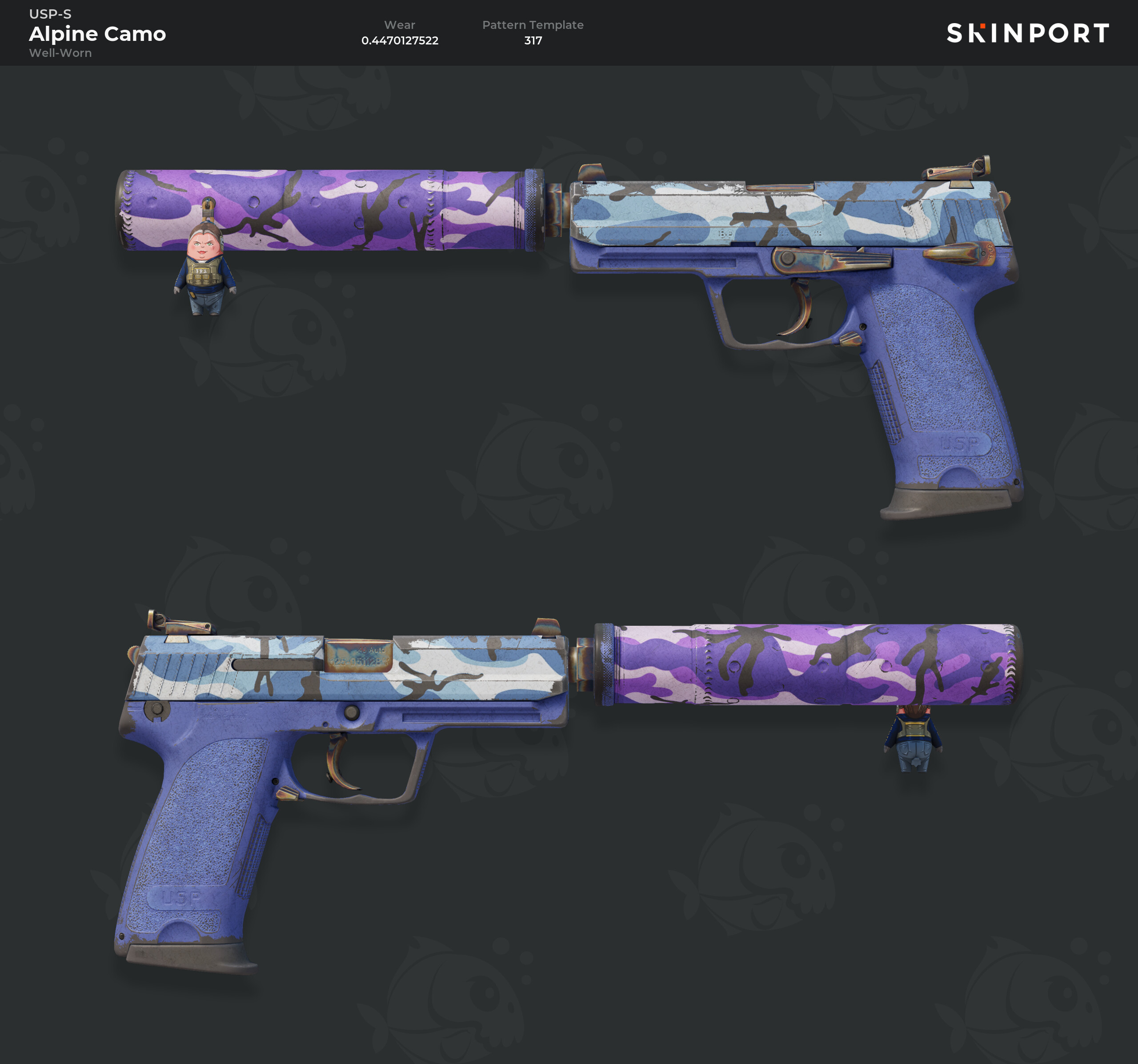 Купить USP-S | Alpine Camo (Well-Worn) - цена 108.89 ₽ RUB | Купить ...