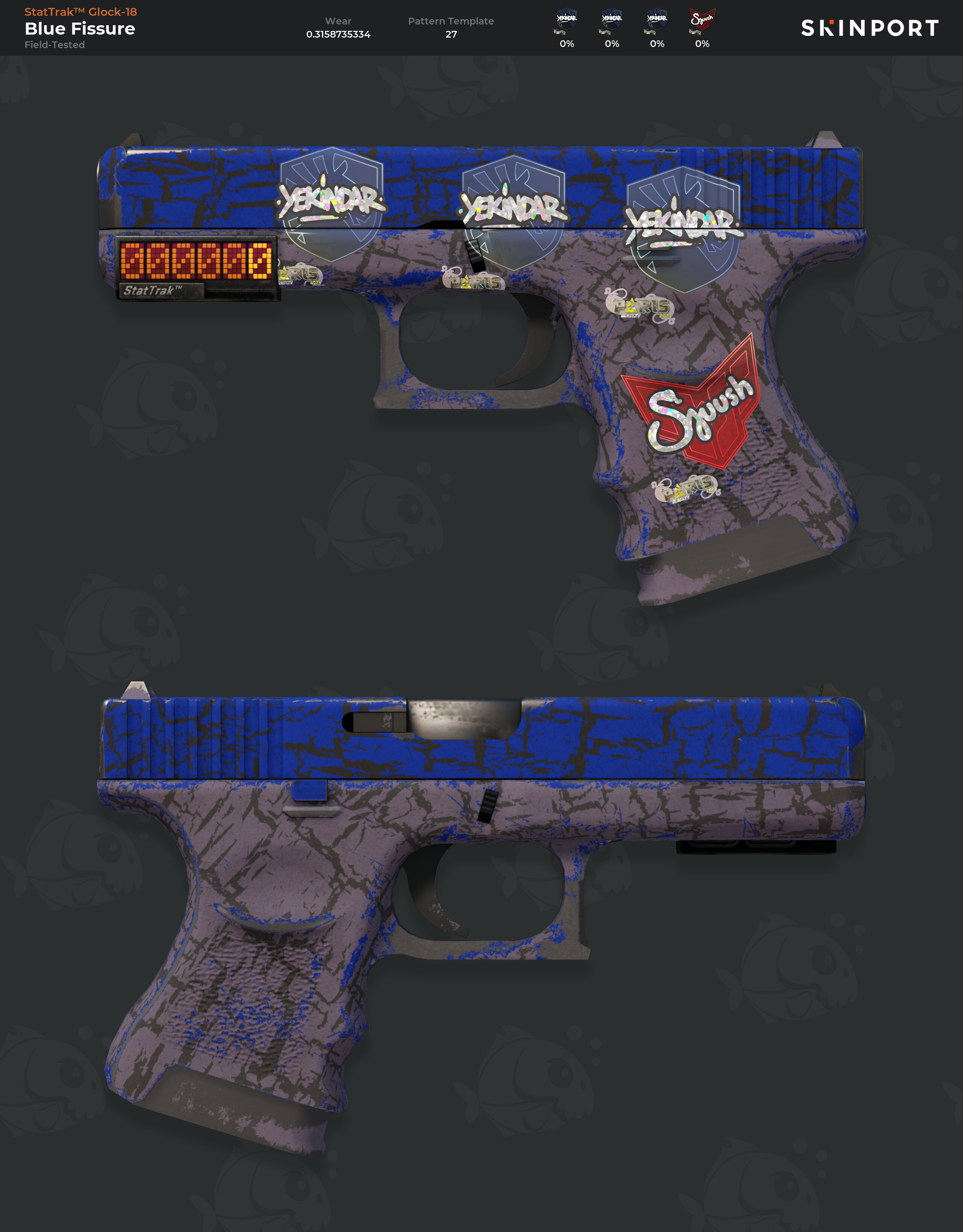 Купить StatTrak™ Glock-18 | Blue Fissure (Field-Tested) - цена 300.7 ...