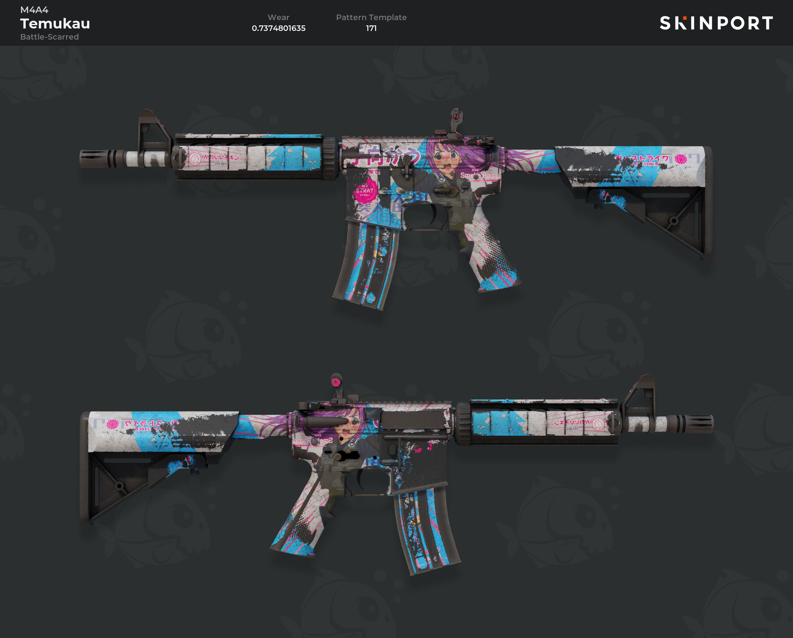 Купить M4A4 | Temukau (Battle-Scarred) - цена 9.66 $ USD | Купить скины ...