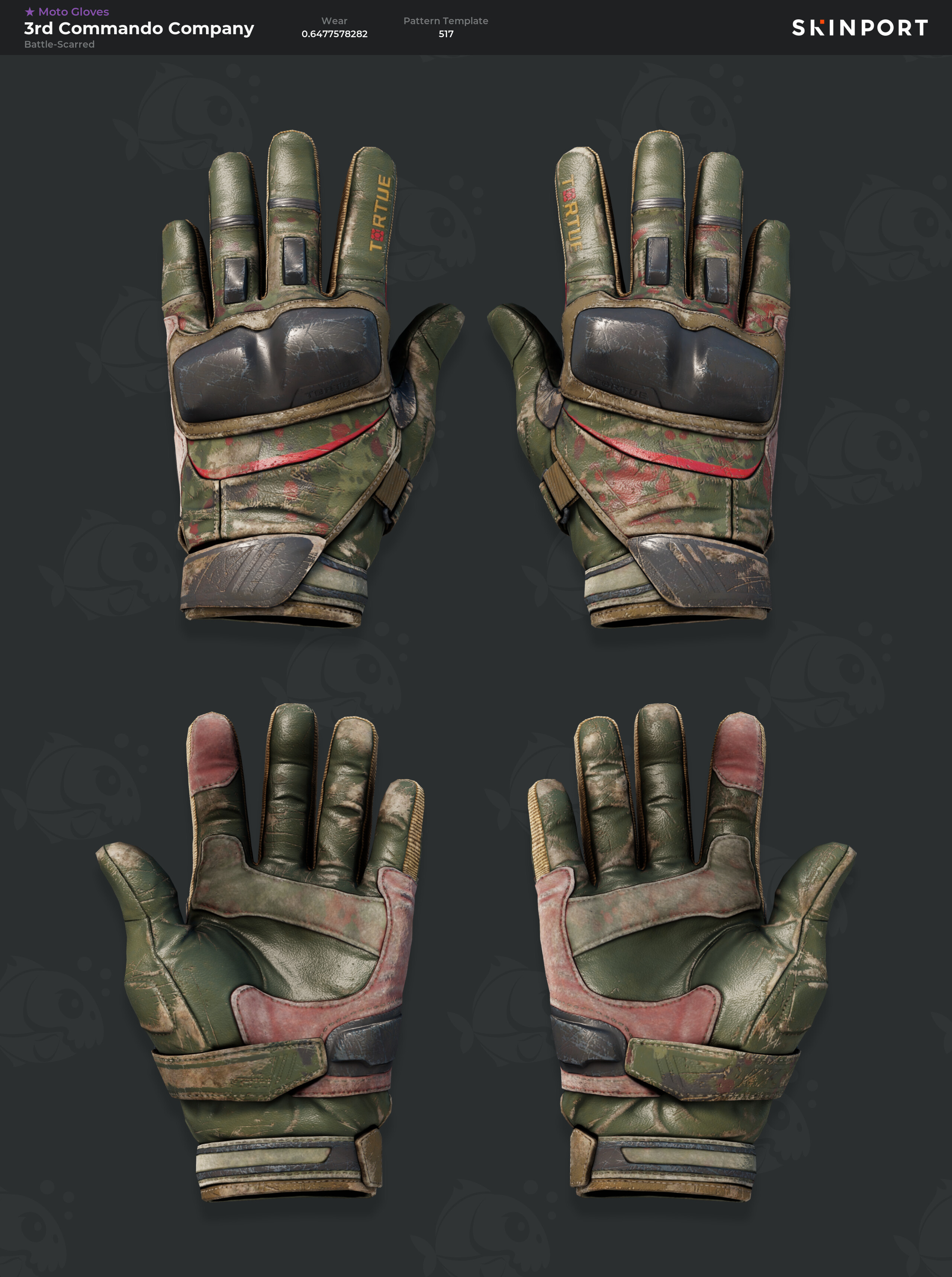 Купить ★ Moto Gloves | 3rd Commando Company (Battle-Scarred) - цена ...